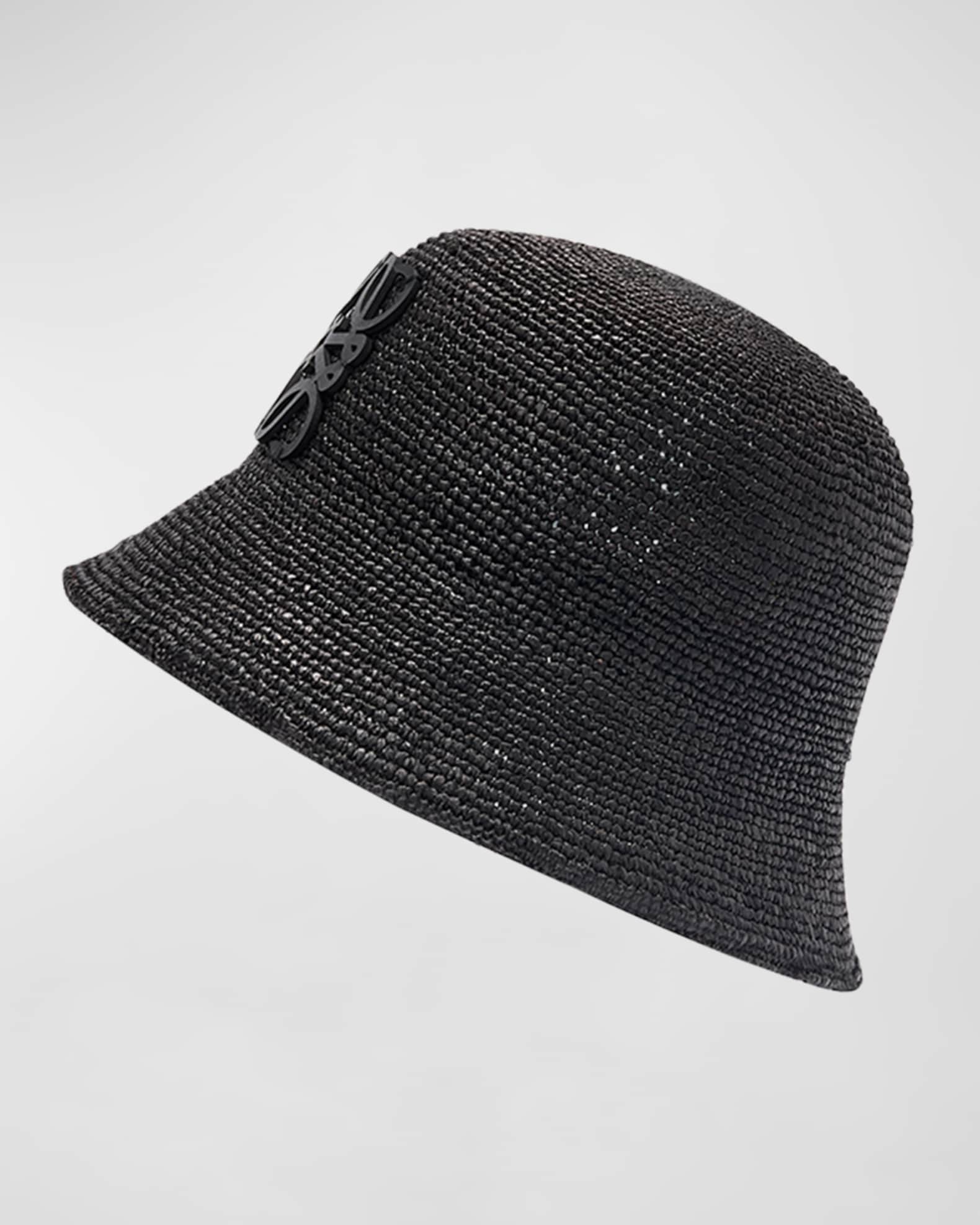 Loewe Anagram Raffia Bucket Hat | Neiman Marcus
