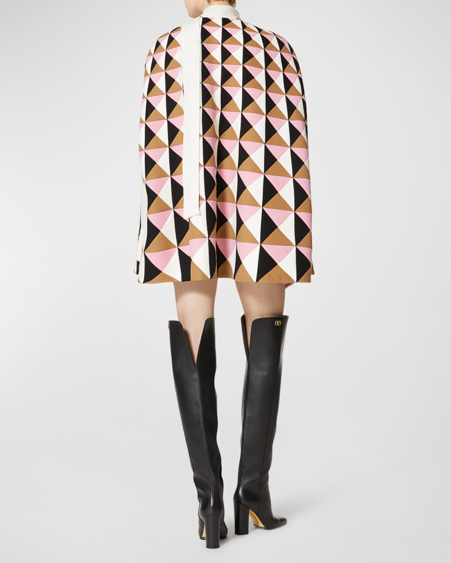 Valentino Garavani 3D Stud Quilted Cashmere Cape | Neiman Marcus