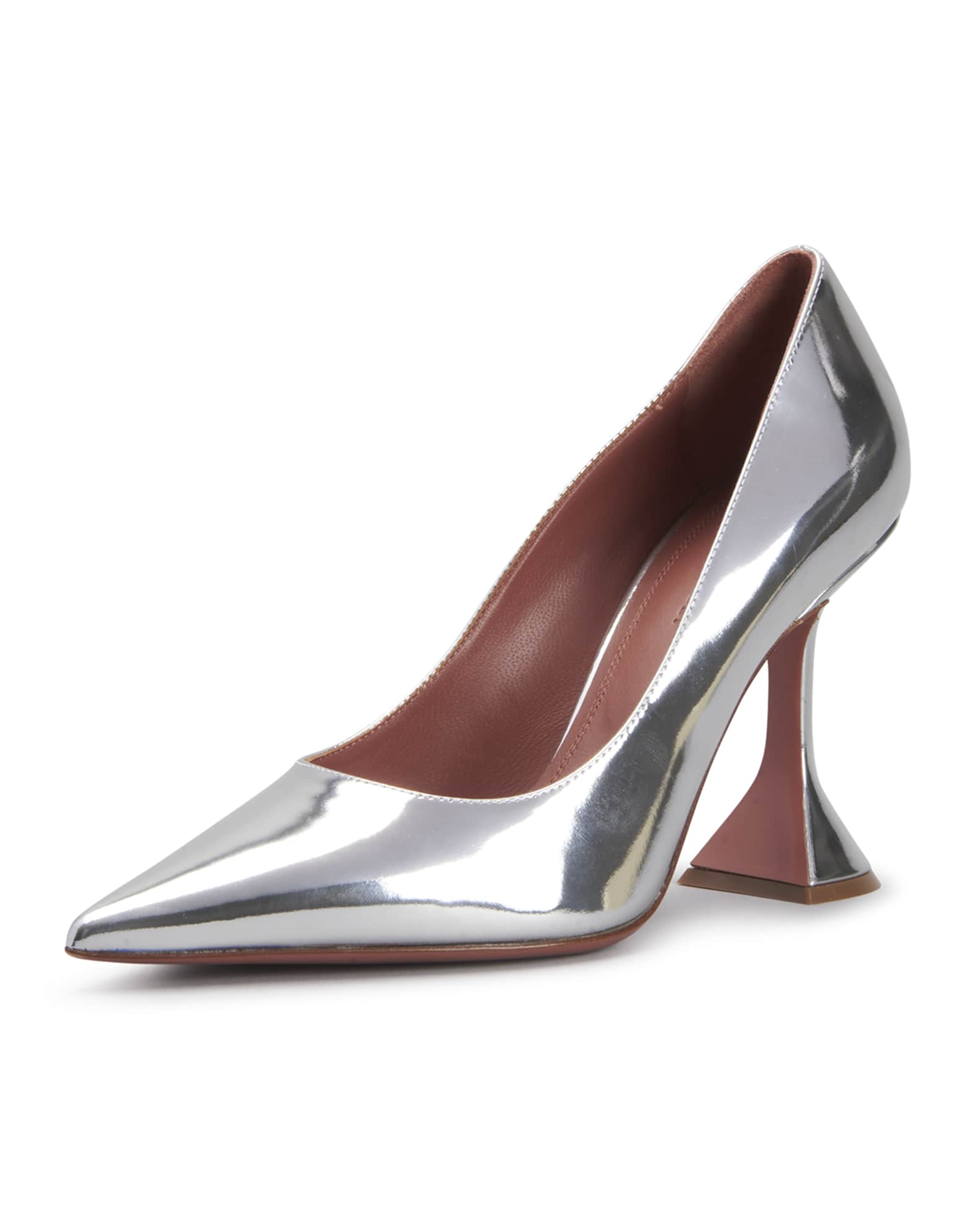 Amina Muaddi Ami Metallic Pedestal Pumps | Neiman Marcus