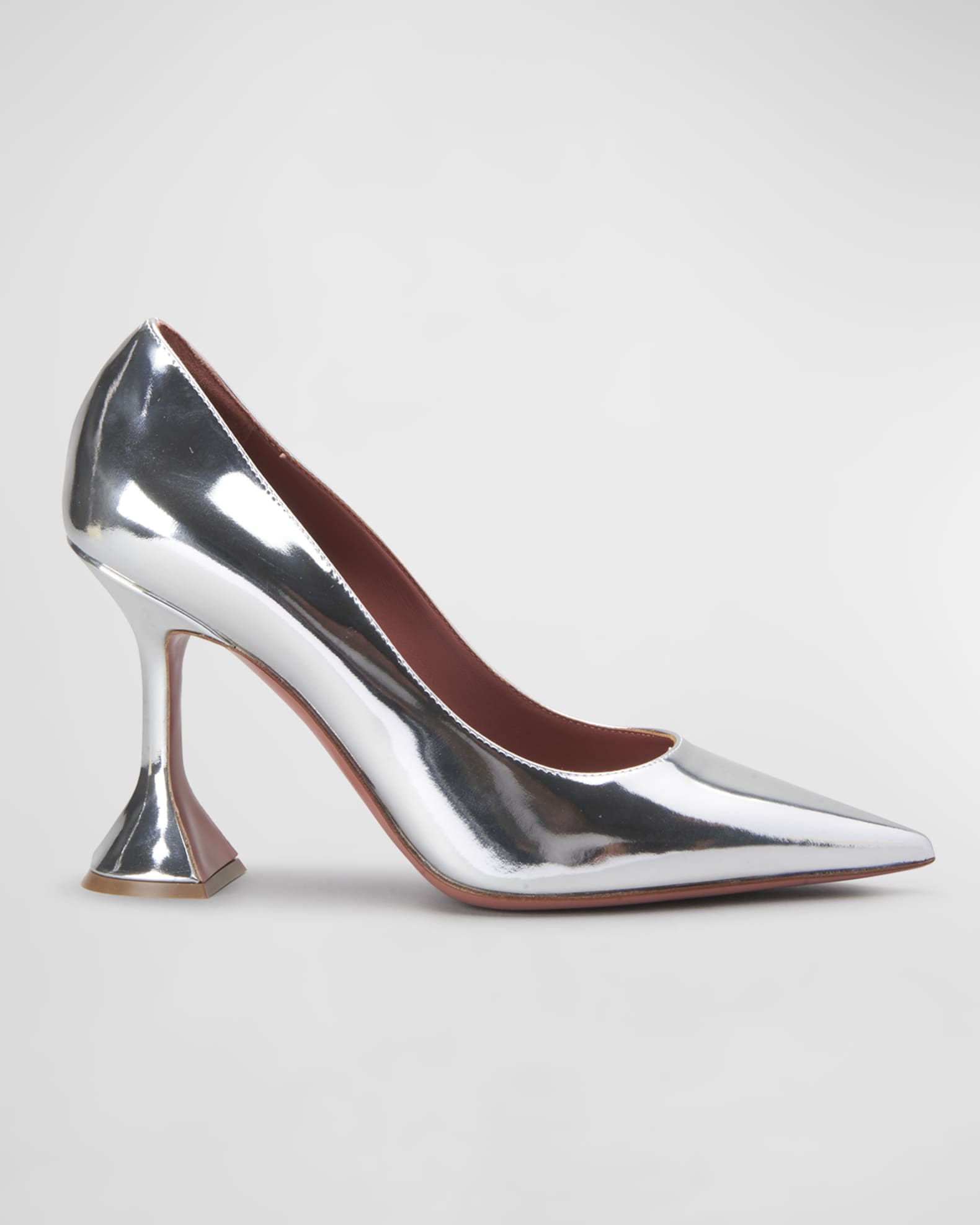 Amina Muaddi Ami Metallic Pedestal Pumps | Neiman Marcus
