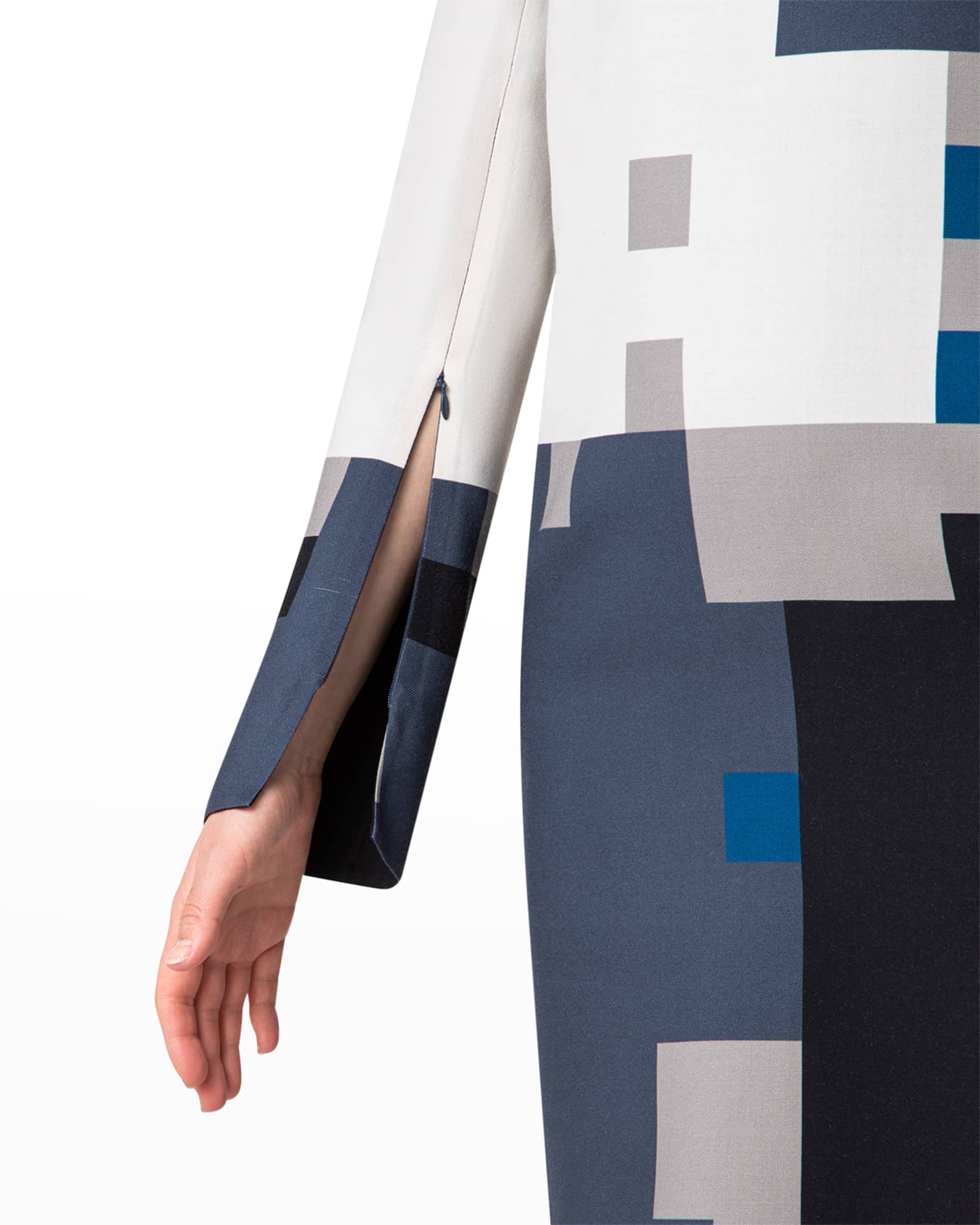 Akris Techno Wool Long-Sleeve Mini Dress | Neiman Marcus