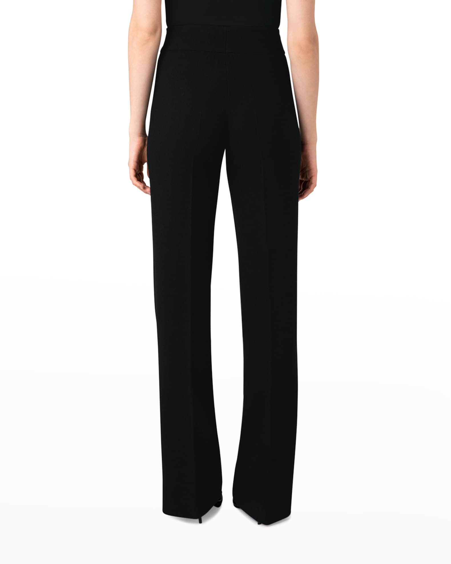 Akris Straight-Leg Wool Crepe Pants | Neiman Marcus