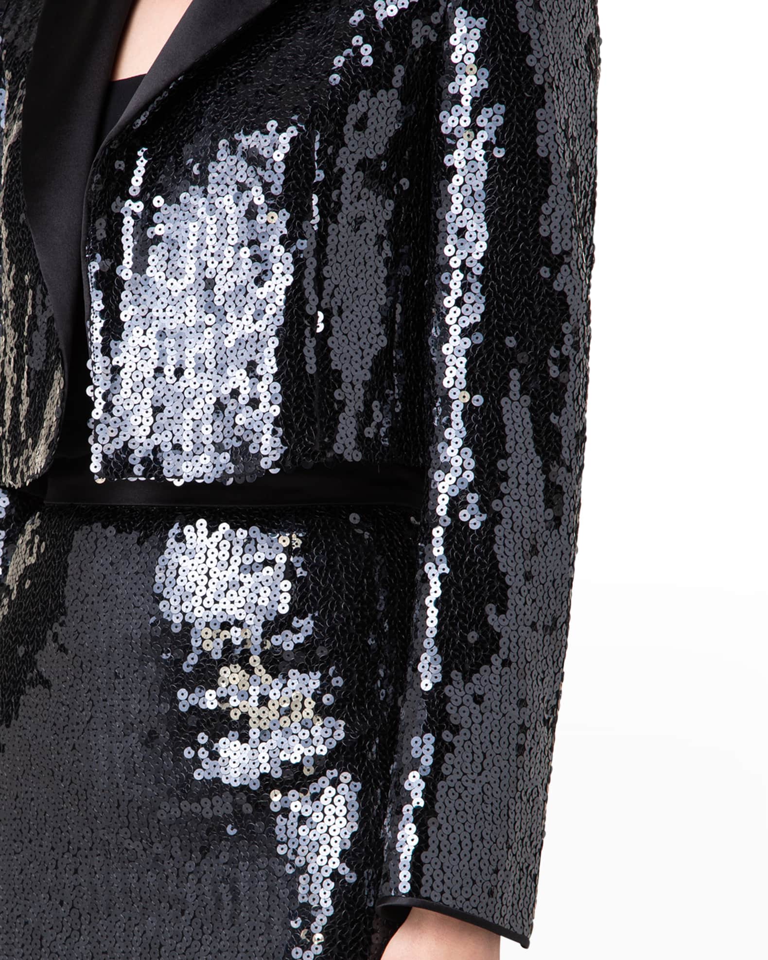 Akris Cropped Sequined Jacket | Neiman Marcus