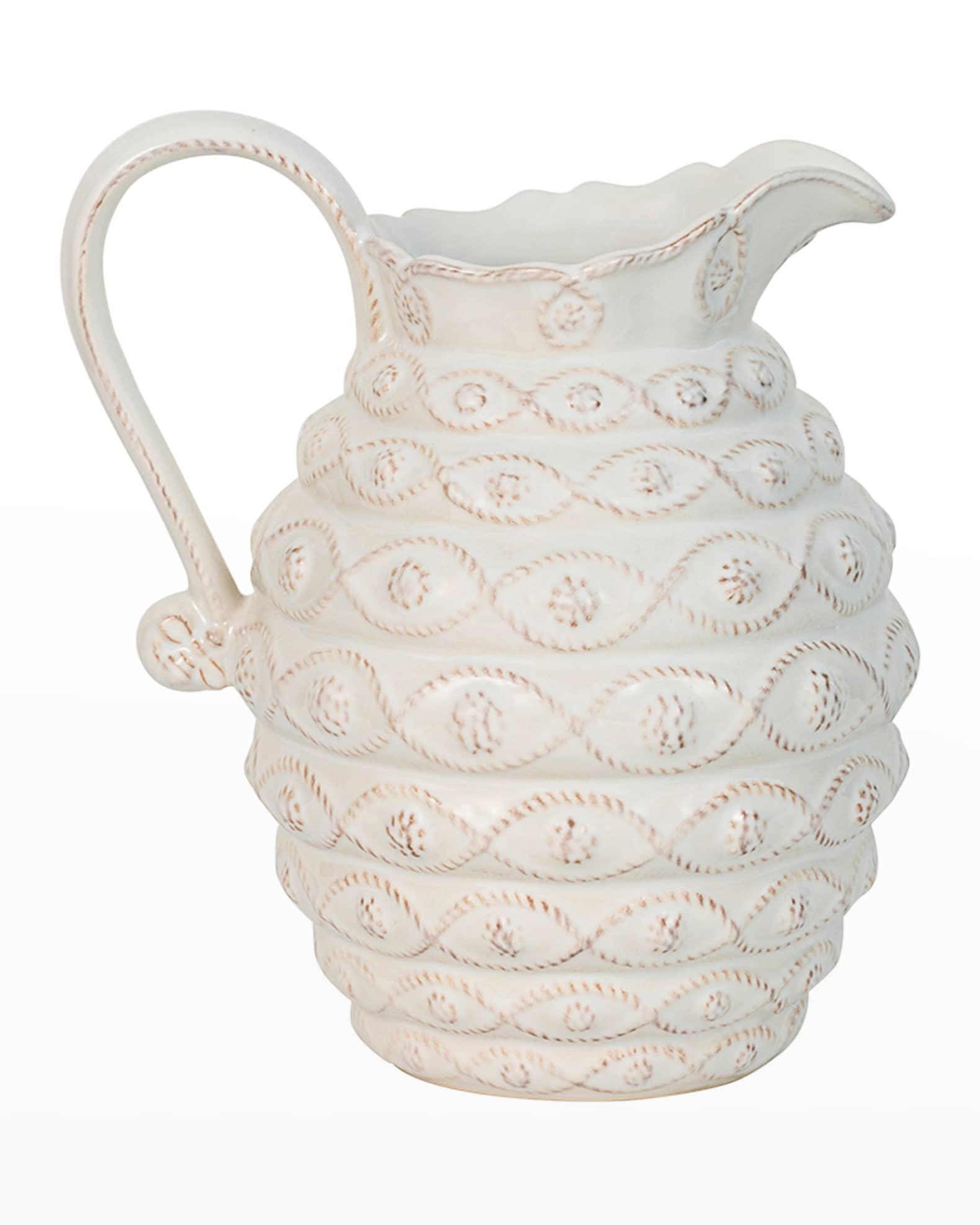 Juliska Jardins du Monde Ceramic Pitcher - Whitewash | Neiman Marcus