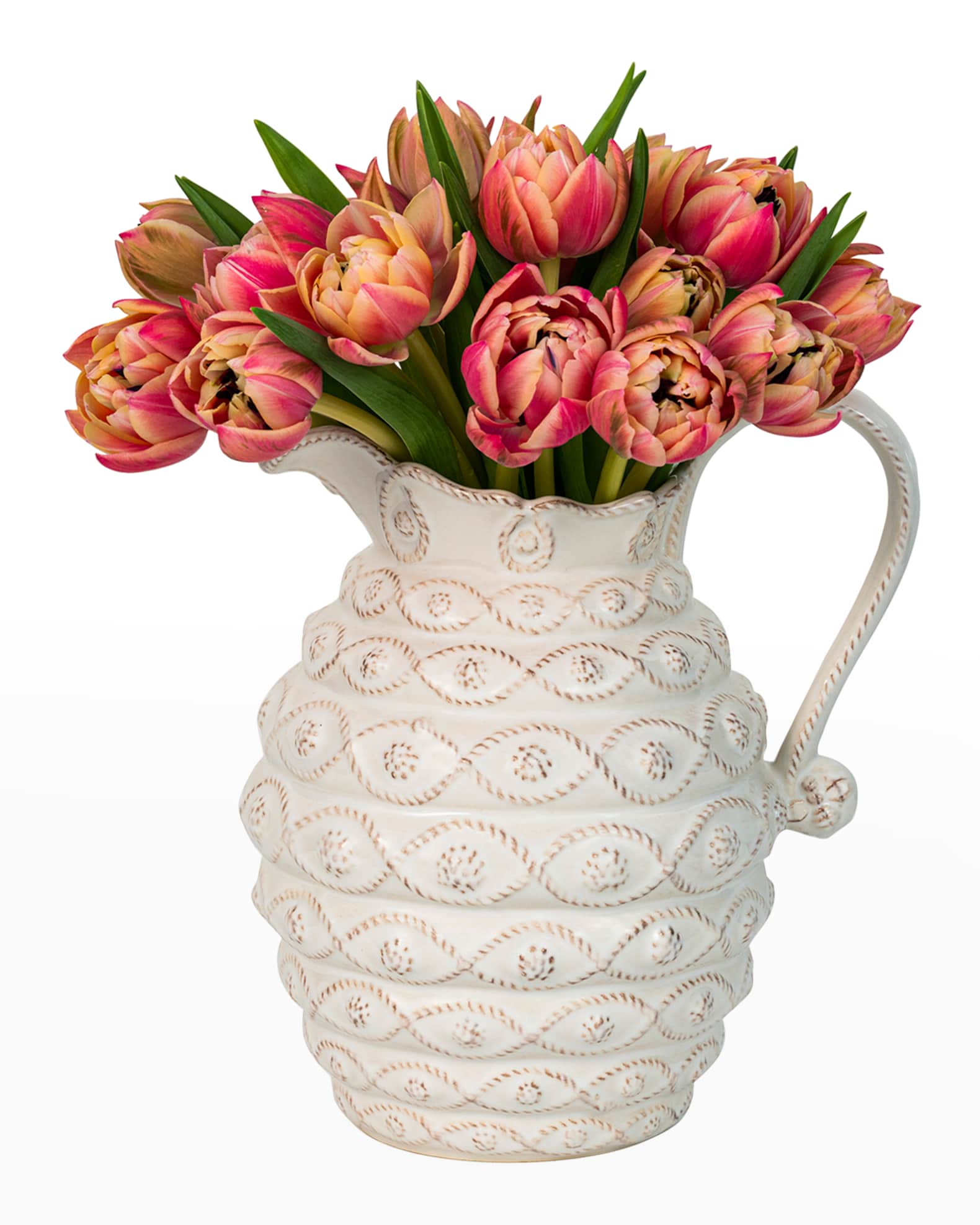 Juliska Jardins du Monde Ceramic Pitcher - Whitewash | Neiman Marcus