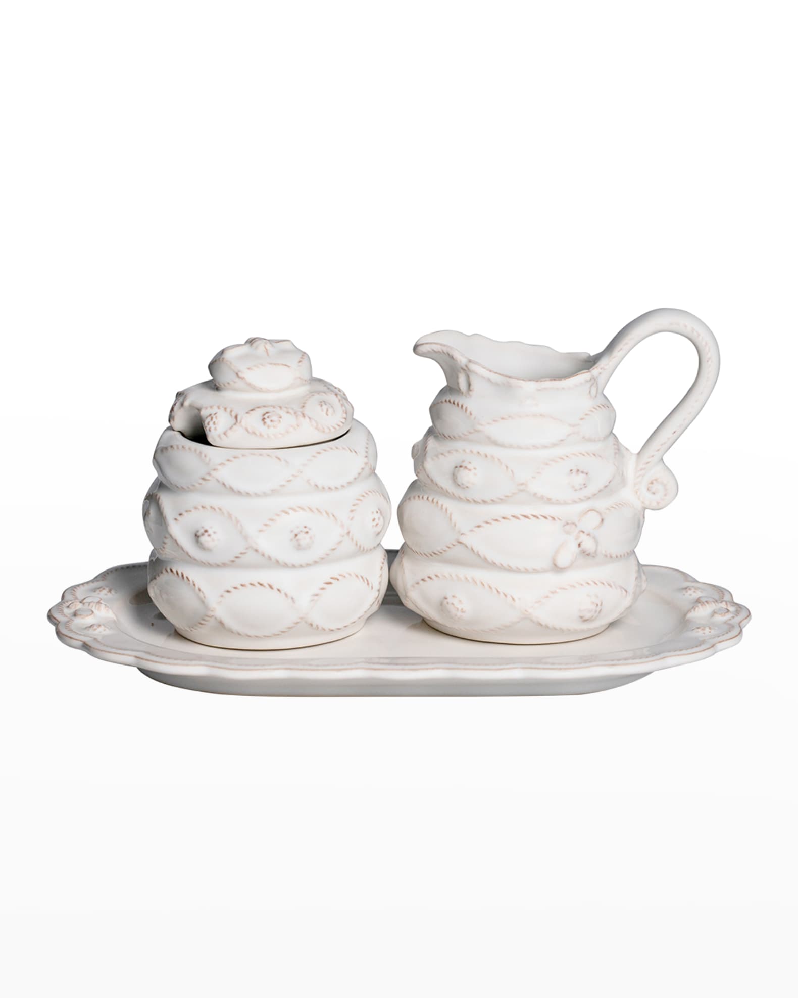 Juliska Jardins du Monde Creamer and Sugar Set/3pc - Whitewash | Neiman ...