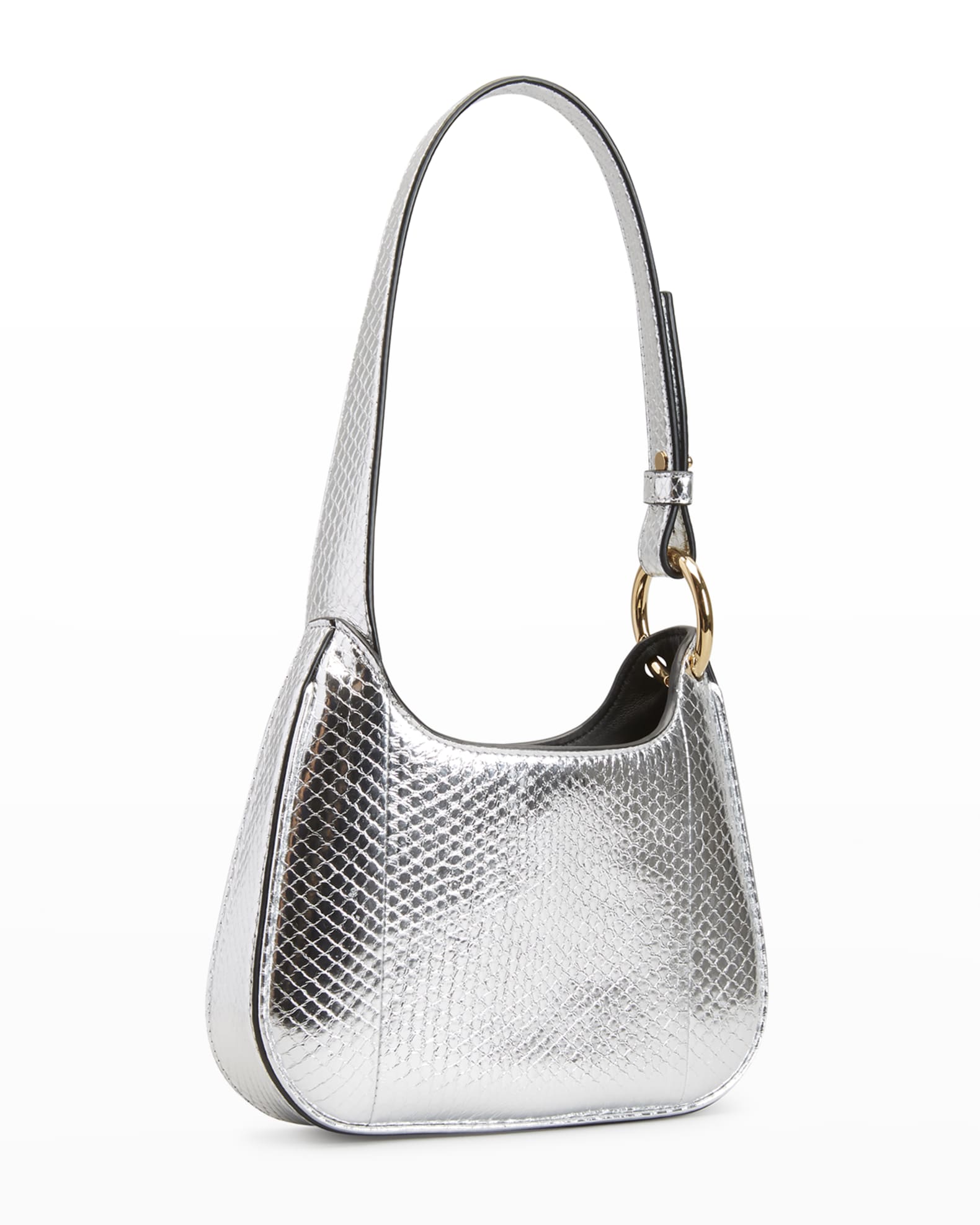 Versace La Medusa Mini Metallic Snakeskin Hobo Bag | Neiman Marcus