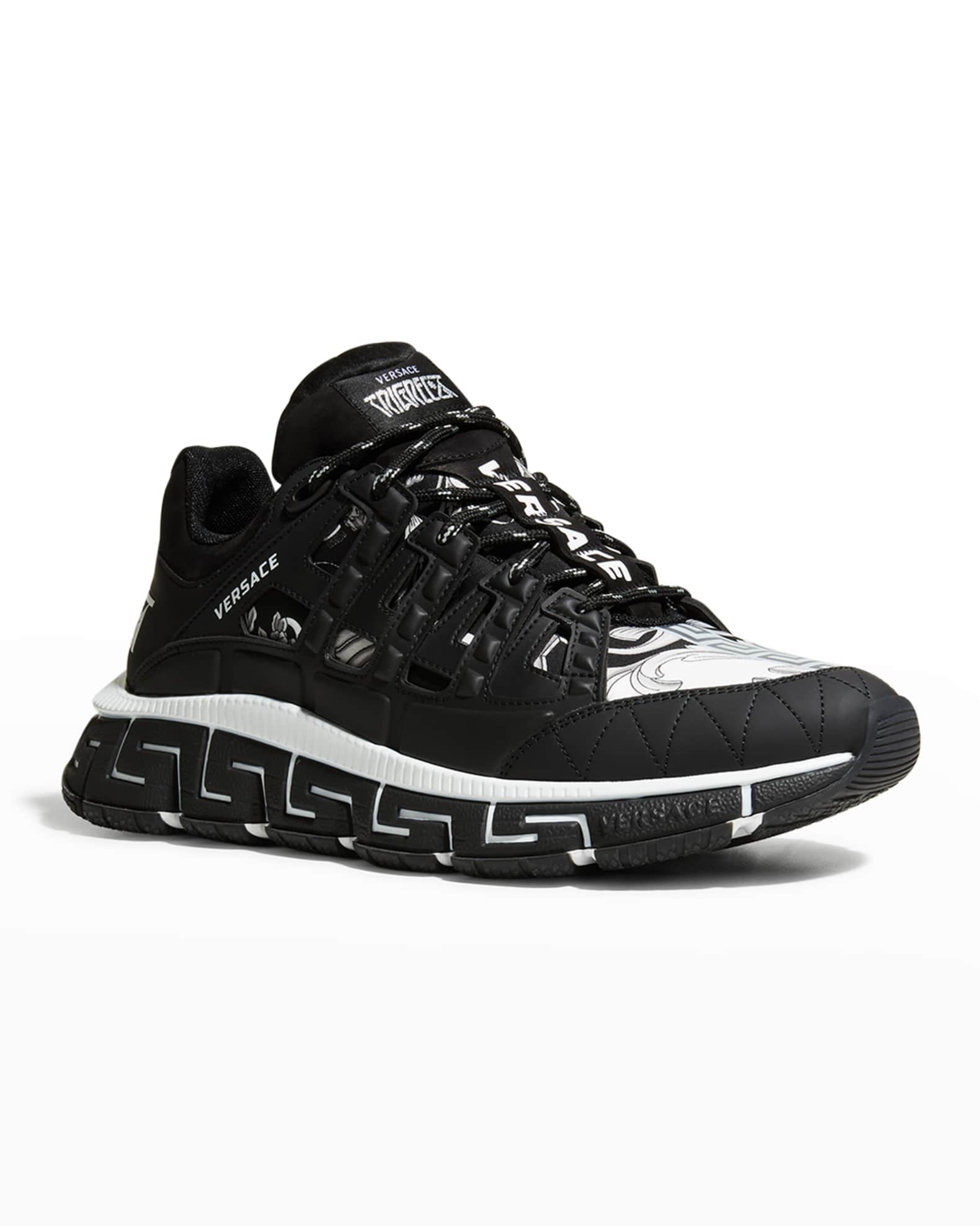 Versace Men's Trigreca Textile Sneakers | Neiman Marcus