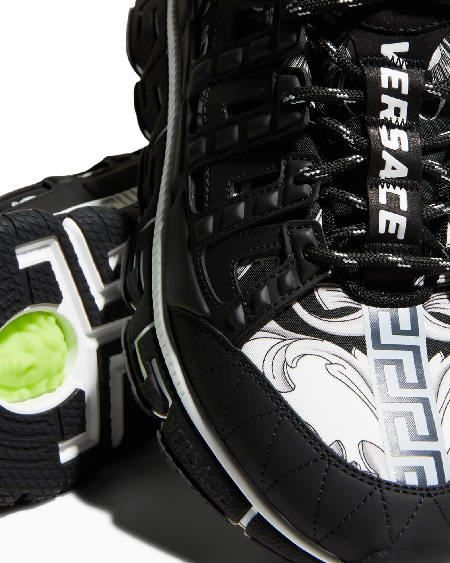 Versace Men's Trigreca Textile Sneakers | Neiman Marcus