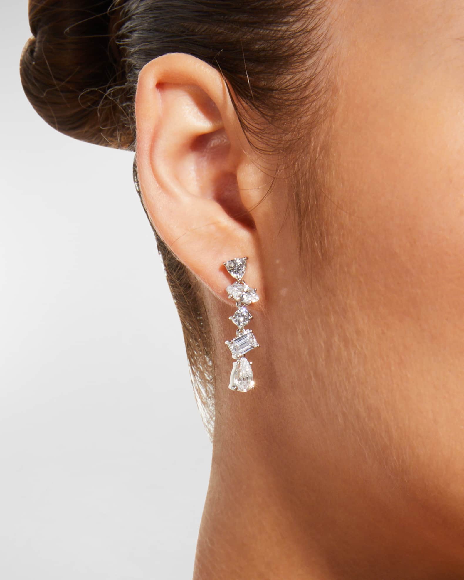Golconda by Kenneth Jay Lane Multi Cubic Zirconia Vertical Earrings ...