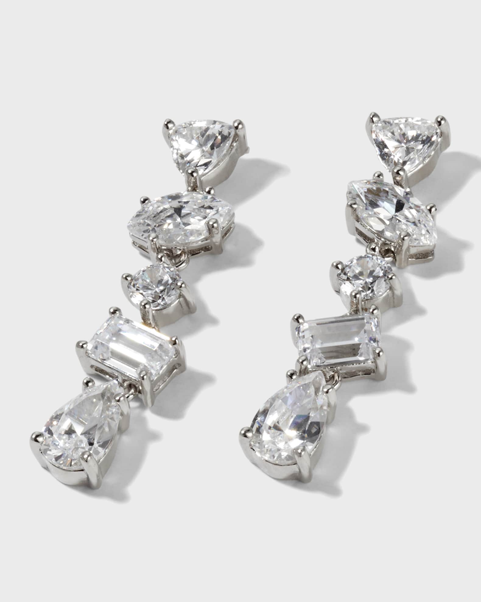 Golconda by Kenneth Jay Lane Multi Cubic Zirconia Vertical Earrings ...