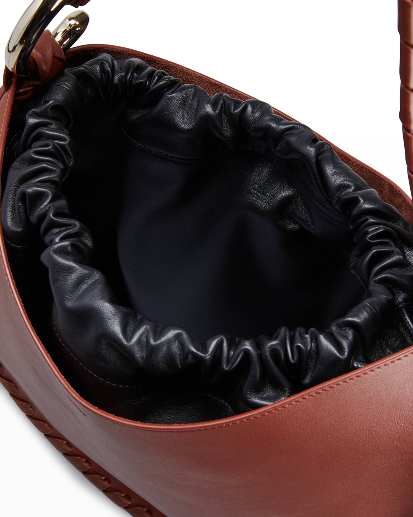 Chloe Mate Large Woven Leather Drawstring Hobo Bag | Neiman Marcus