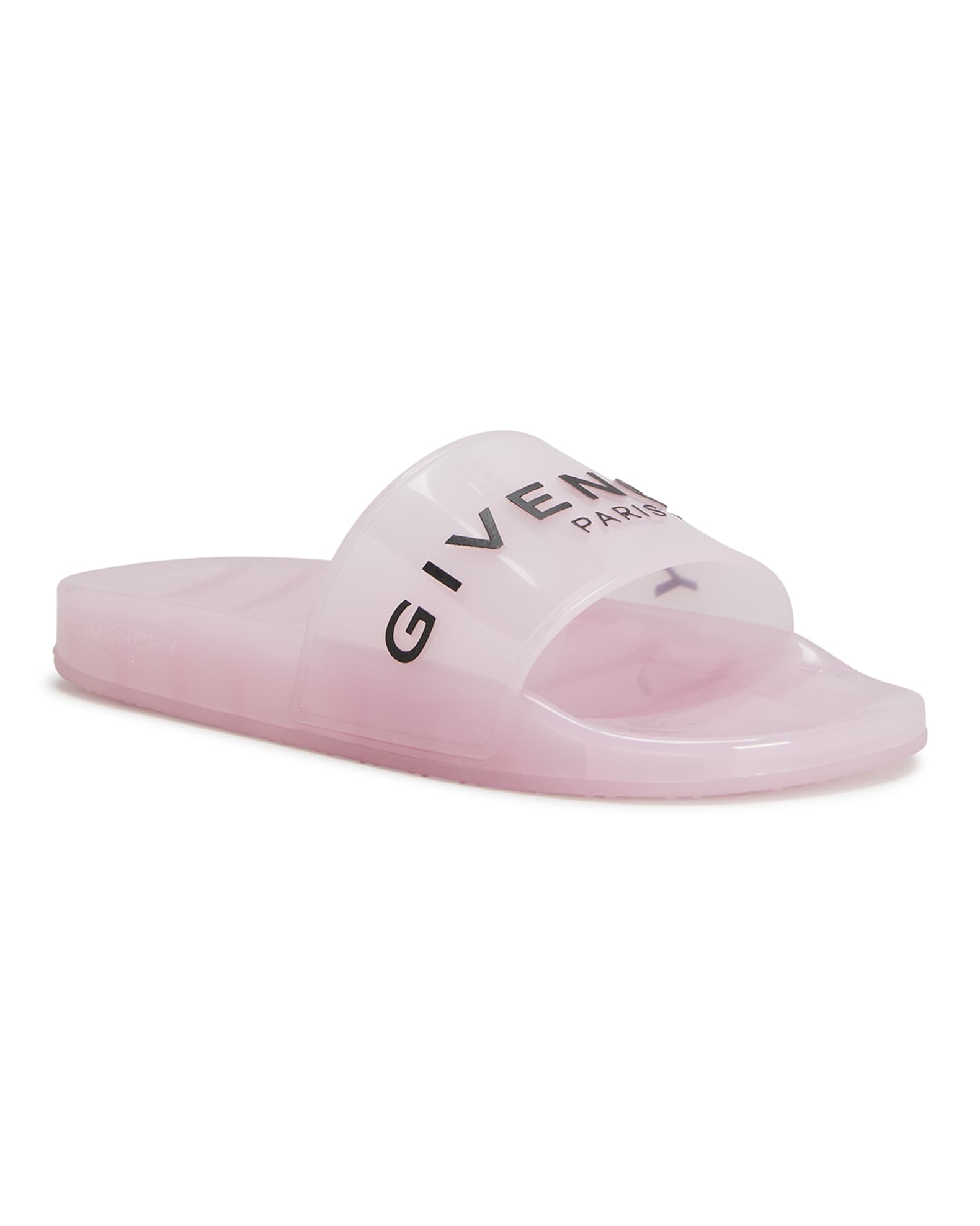 Givenchy Transparent Logo Pool Sandals | Neiman Marcus