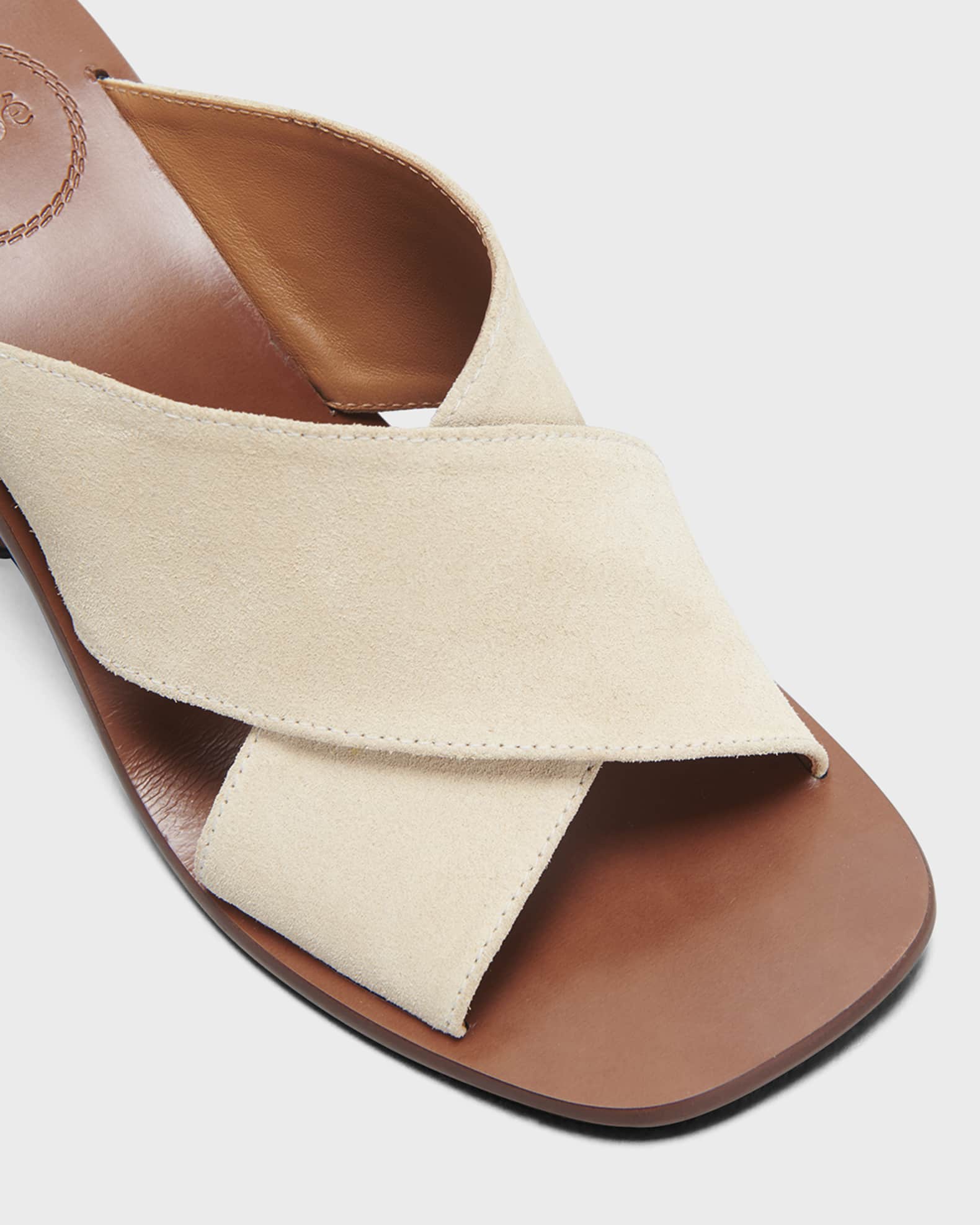 Chloe Laia Suede Crisscross Slide Sandals | Neiman Marcus