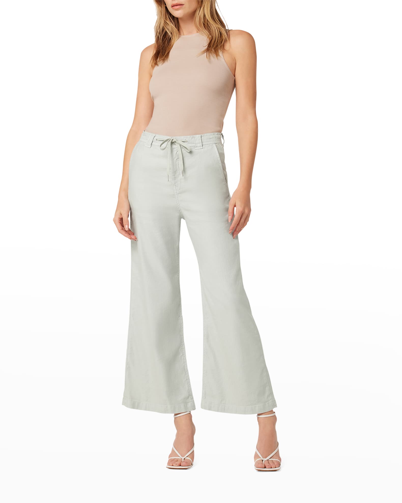 Hudson Wide-Leg Drawstring Cropped Trousers | Neiman Marcus
