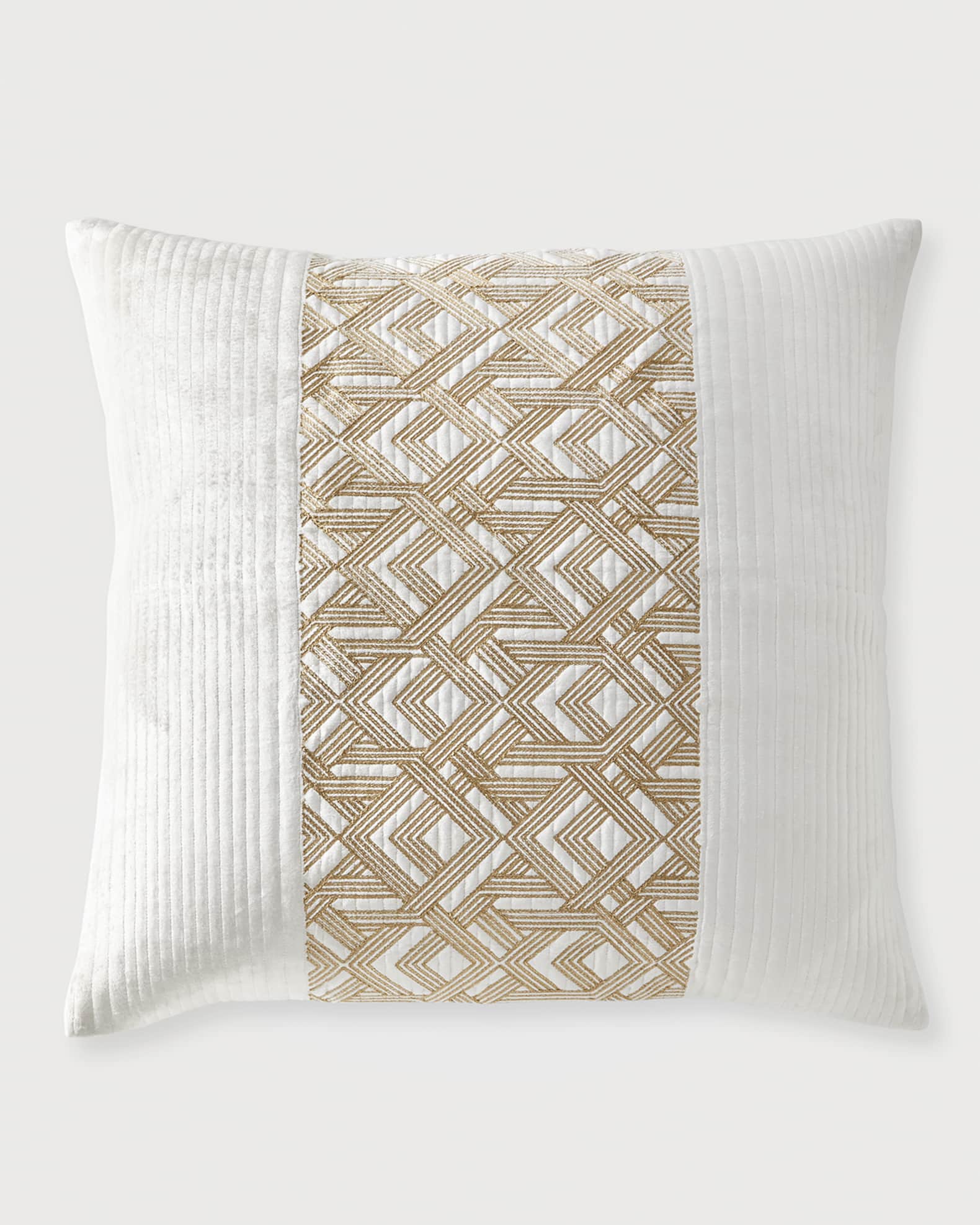 Callisto Home Tornito Channel-Quilted Euro Sham | Neiman Marcus