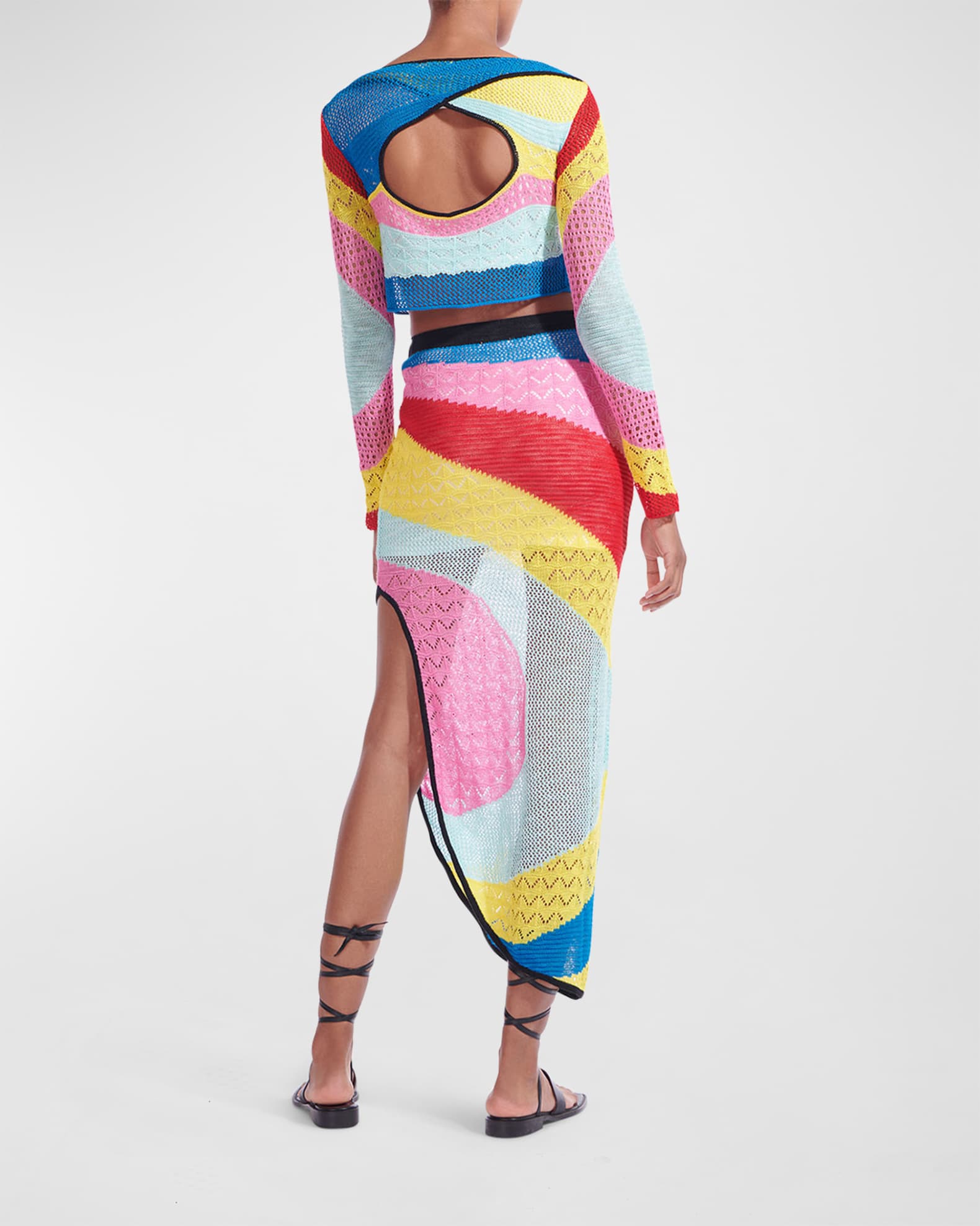 Staud Limousin Rainbow Stripe Crochet Top | Neiman Marcus