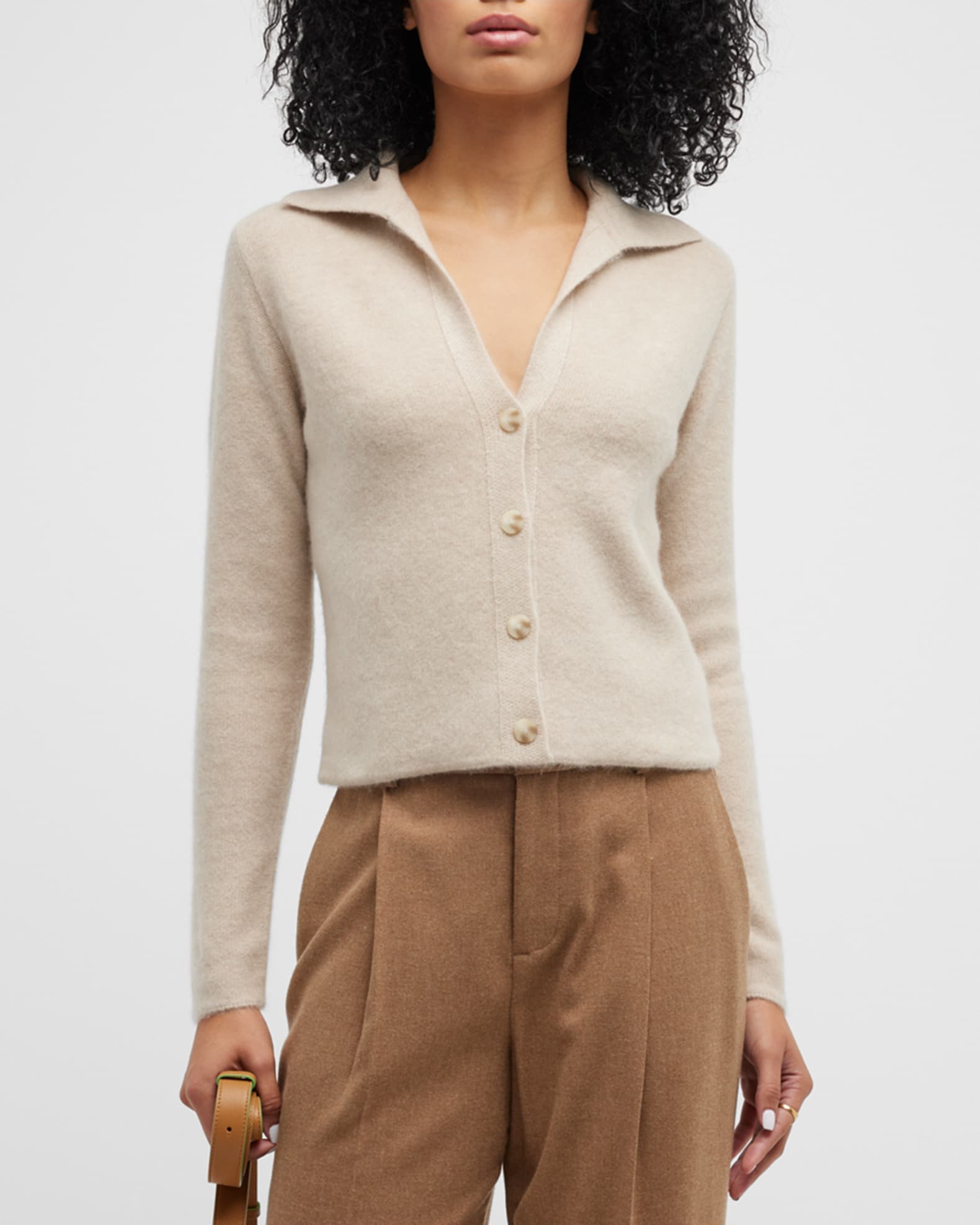Vince Polo Button Cardigan | Neiman Marcus