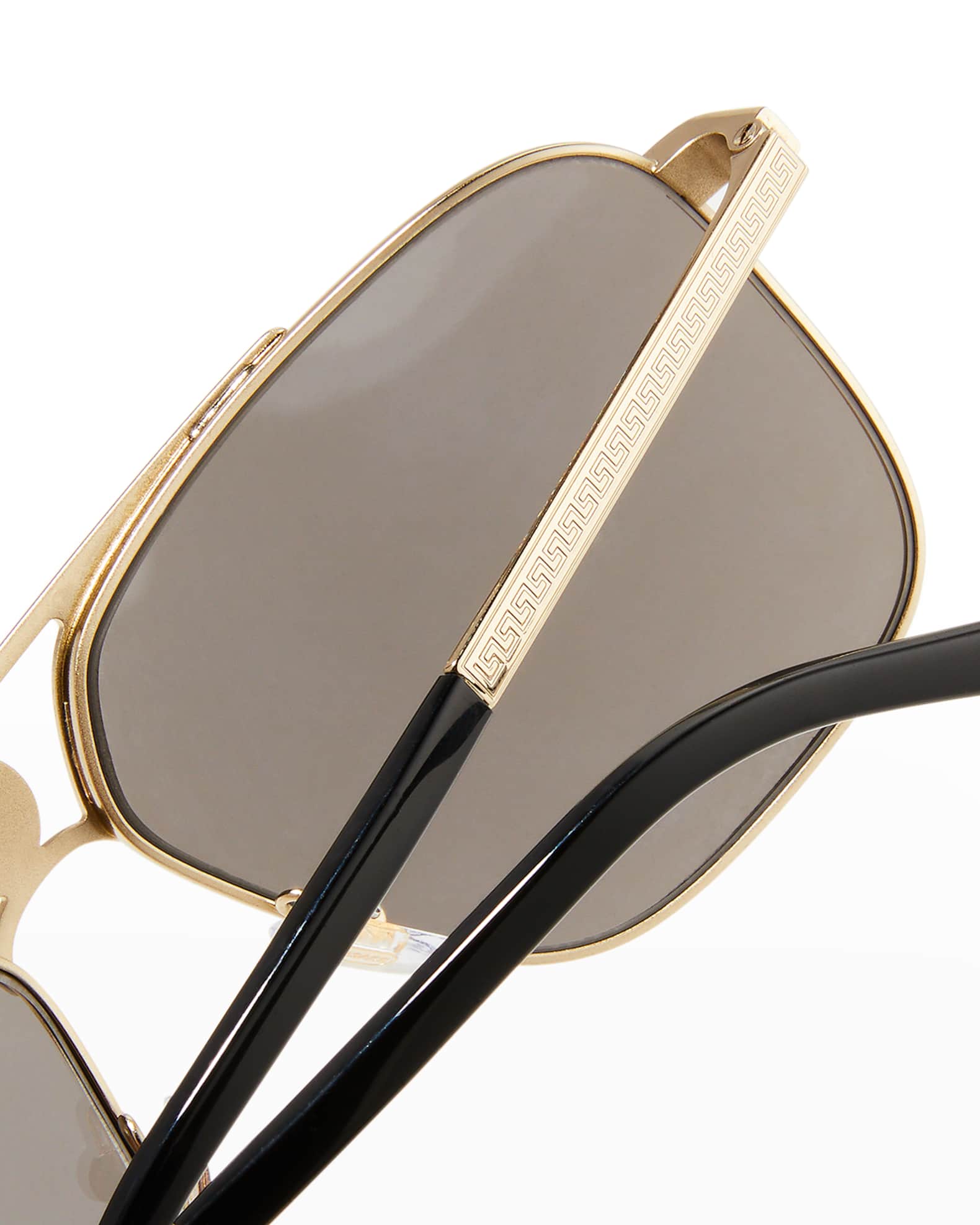Versace Men's Medusa Head Metal Rectangle Sunglasses | Neiman Marcus