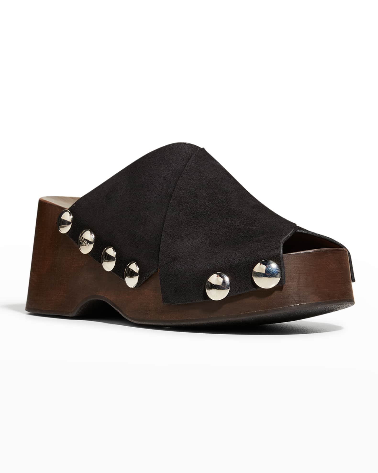 Ganni Retro Crisscross Clog Mules | Neiman Marcus