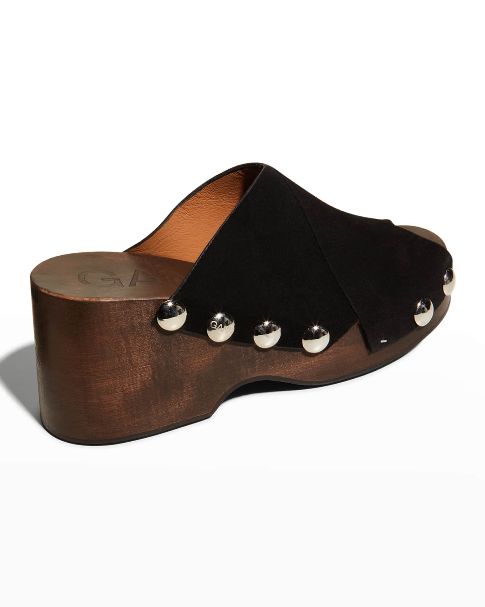 Ganni Retro Crisscross Clog Mules | Neiman Marcus