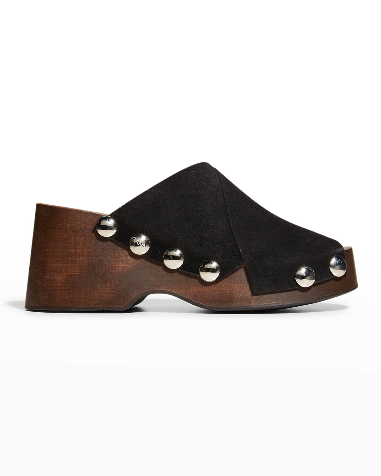 Ganni Retro Crisscross Clog Mules | Neiman Marcus