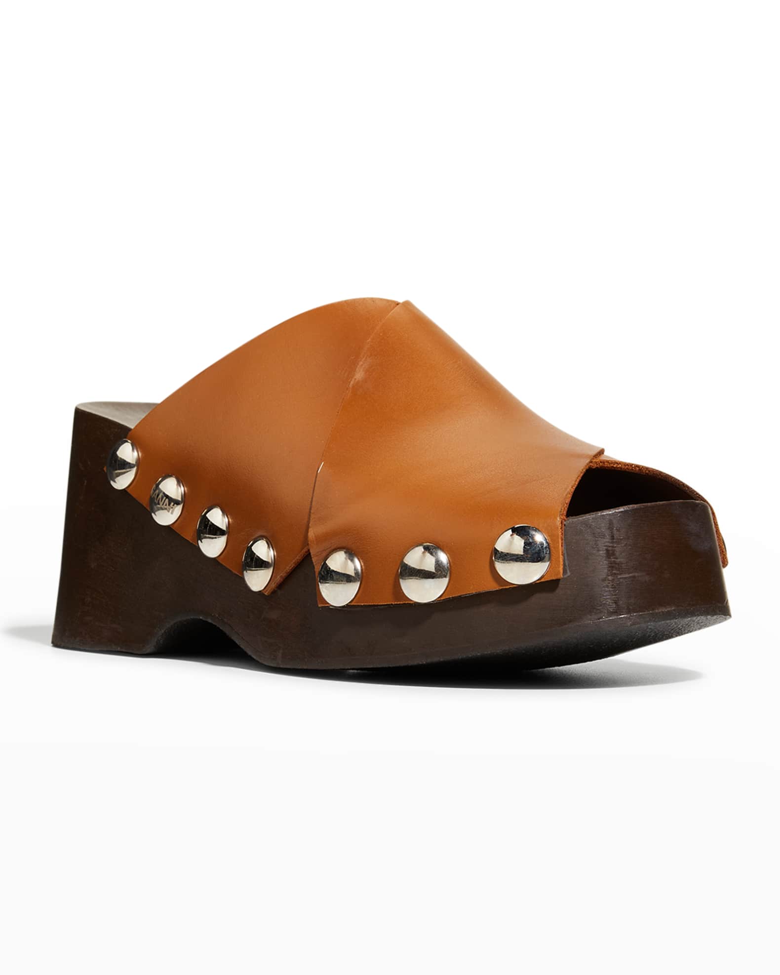 Ganni Retro Crisscross Clog Mules | Neiman Marcus