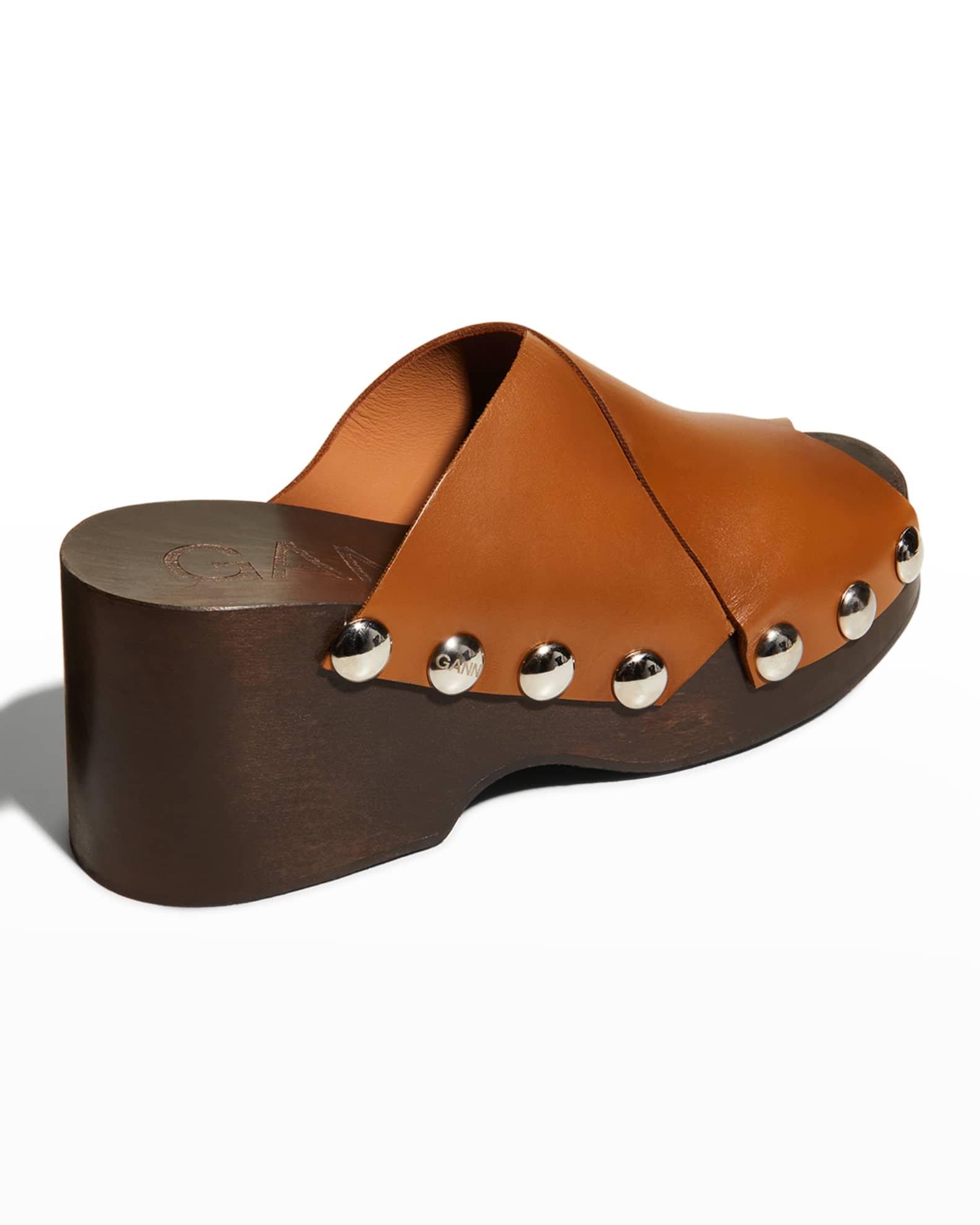 Ganni Retro Crisscross Clog Mules | Neiman Marcus