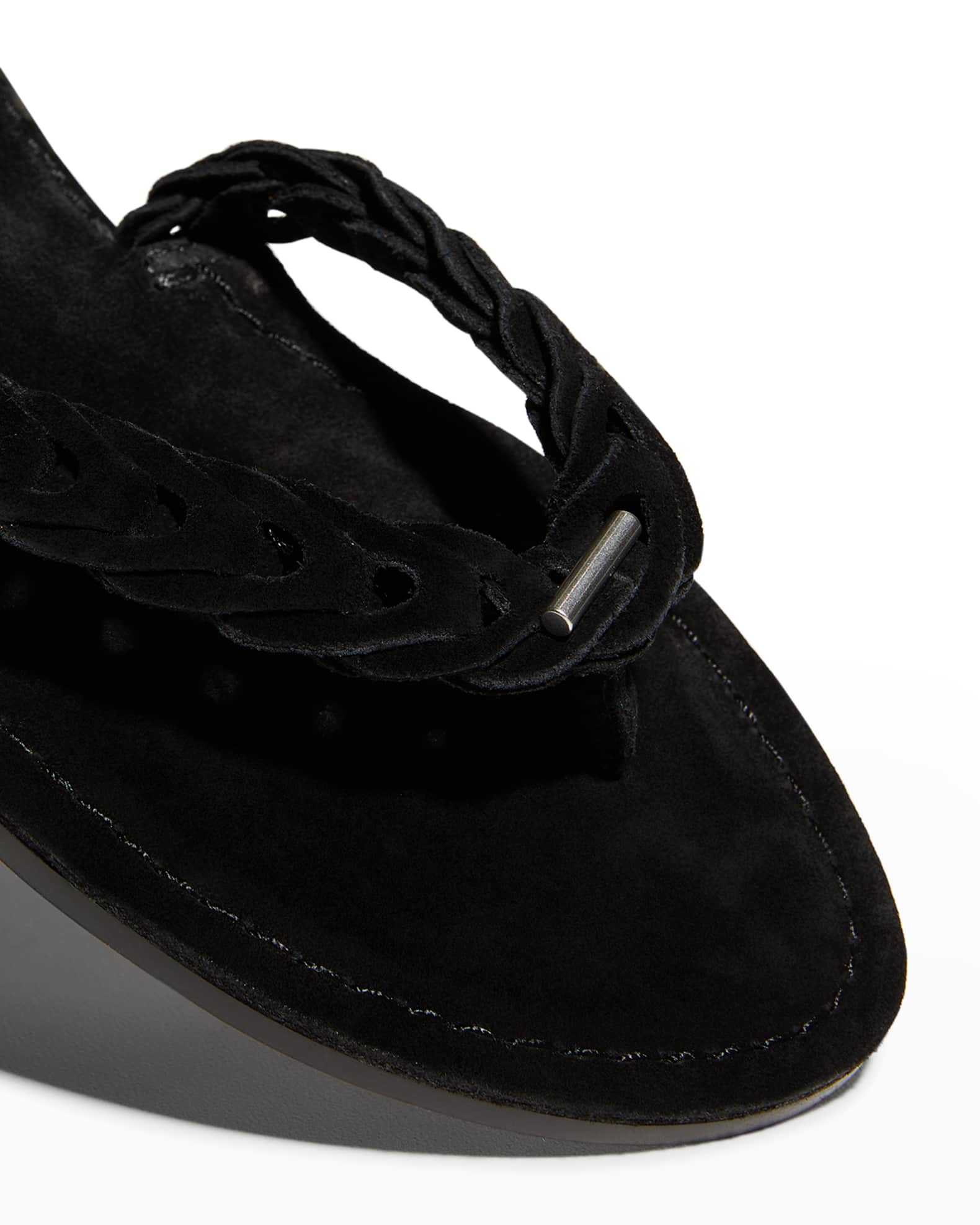 Rag & Bone Melrose Woven Suede Thong Sandals | Neiman Marcus