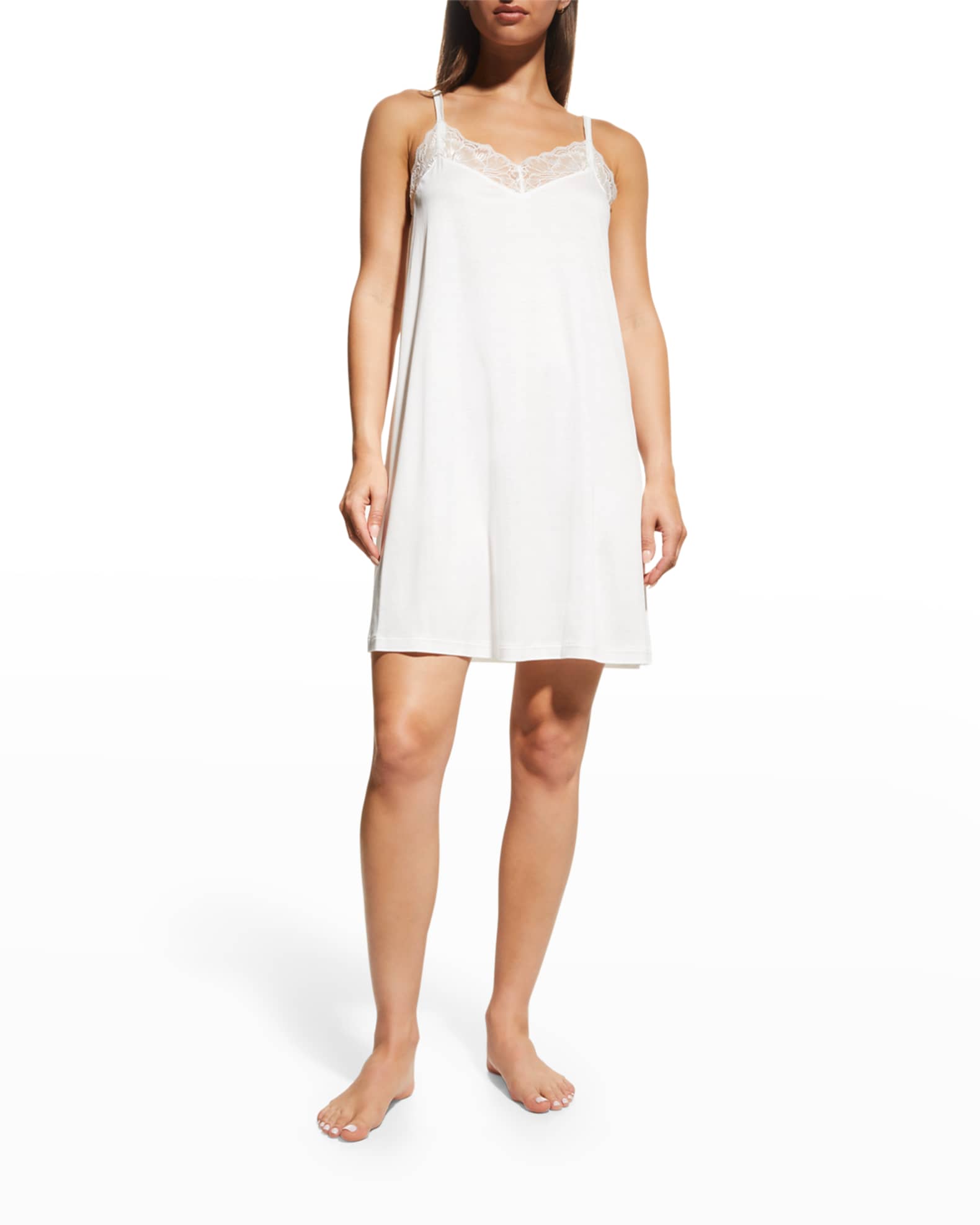 Hanro Juna Lace-Trim Chemise | Neiman Marcus