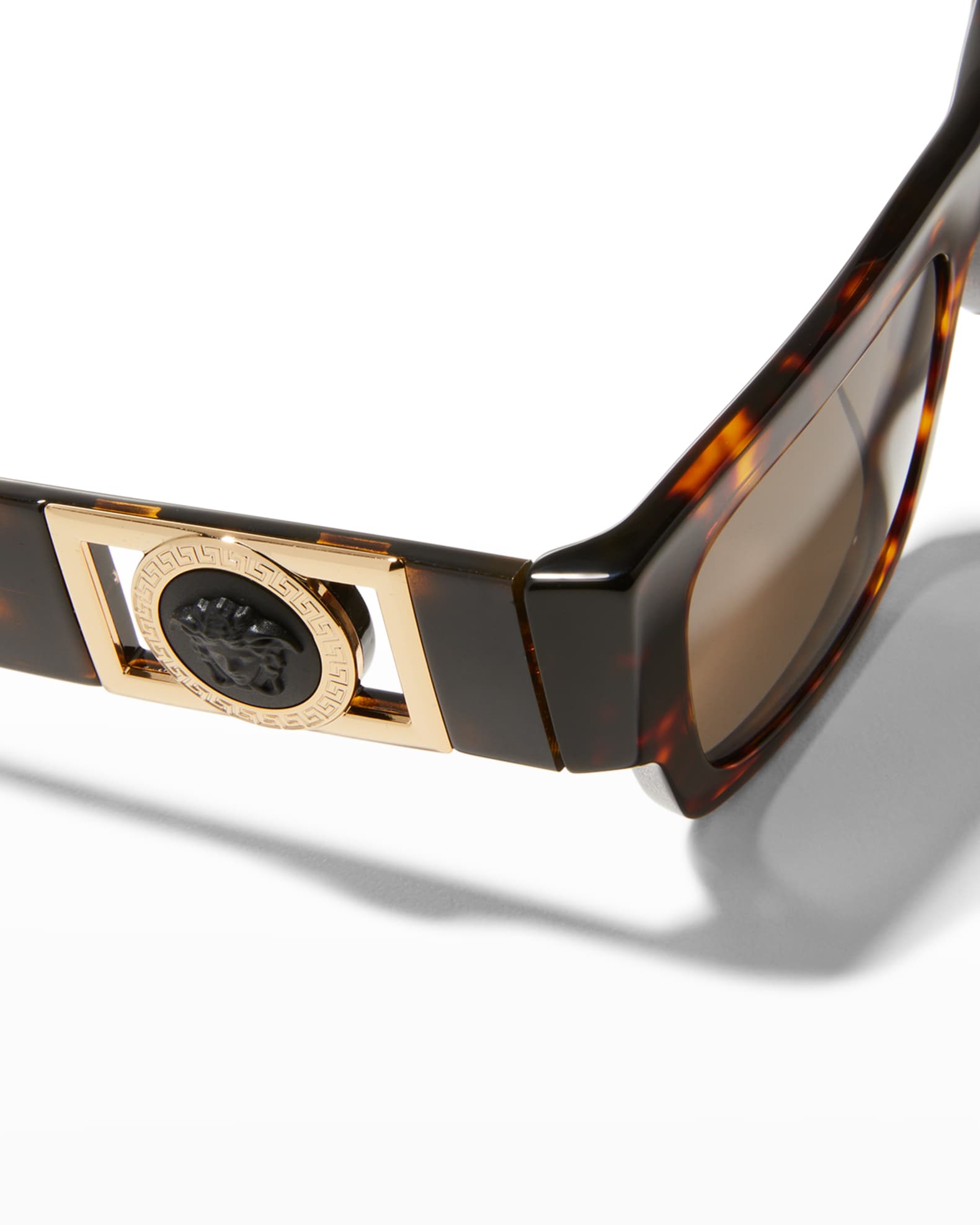 Versace Medusa Rectangle Acetate Sunglasses | Neiman Marcus