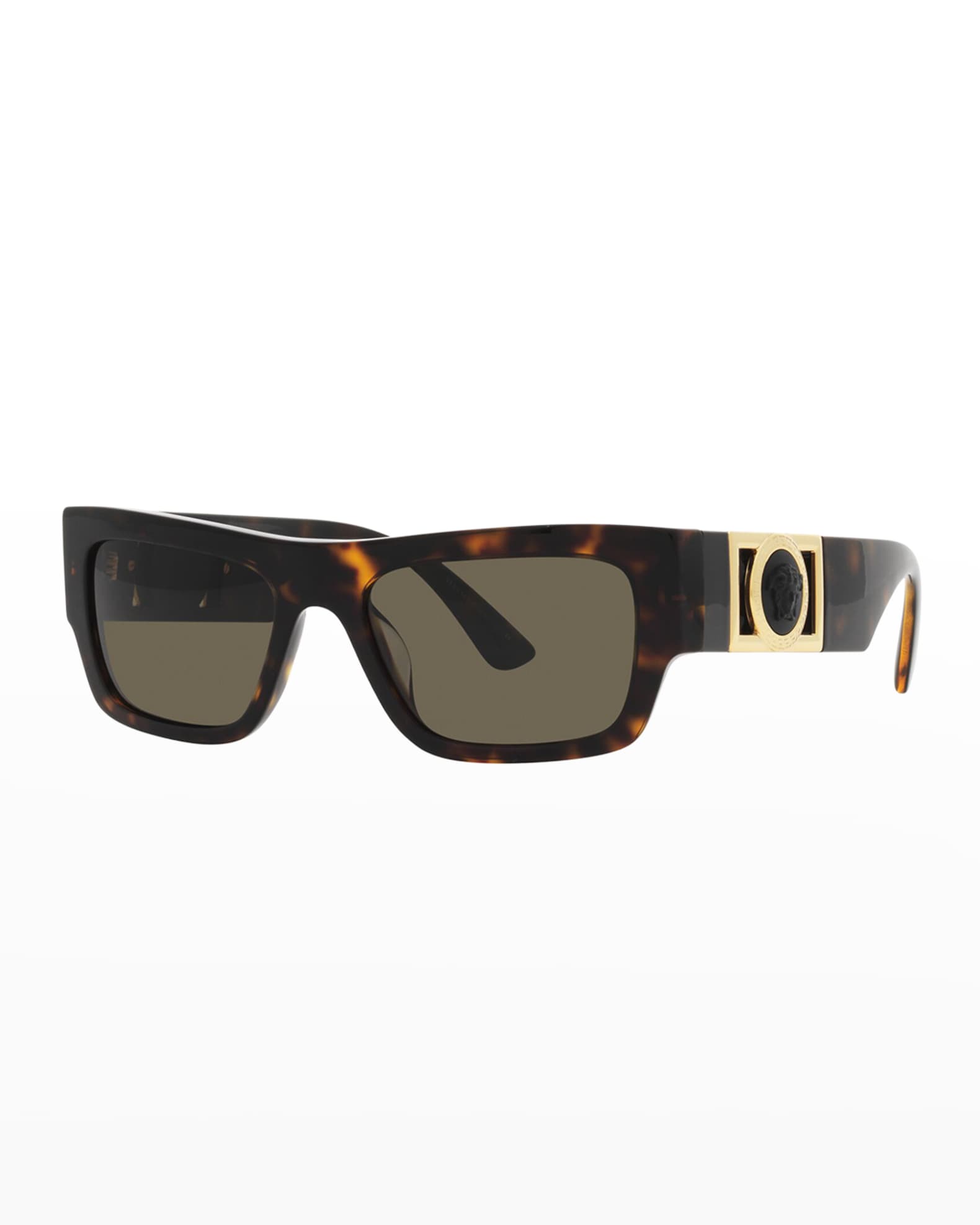 Versace Medusa Rectangle Acetate Sunglasses | Neiman Marcus