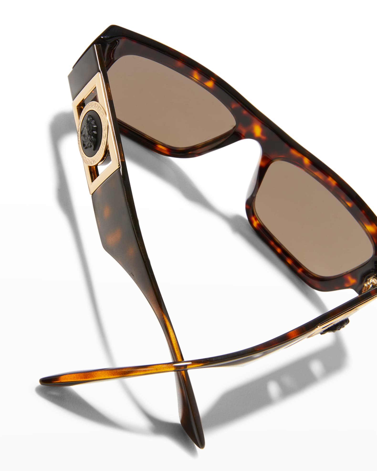 Versace Medusa Rectangle Acetate Sunglasses | Neiman Marcus