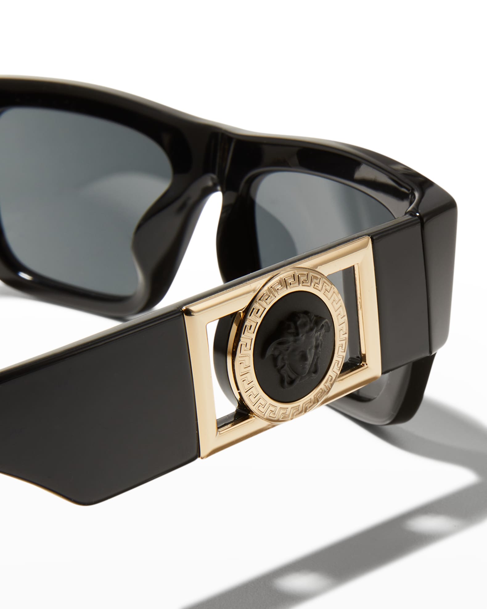 Versace Medusa Rectangle Acetate Sunglasses | Neiman Marcus