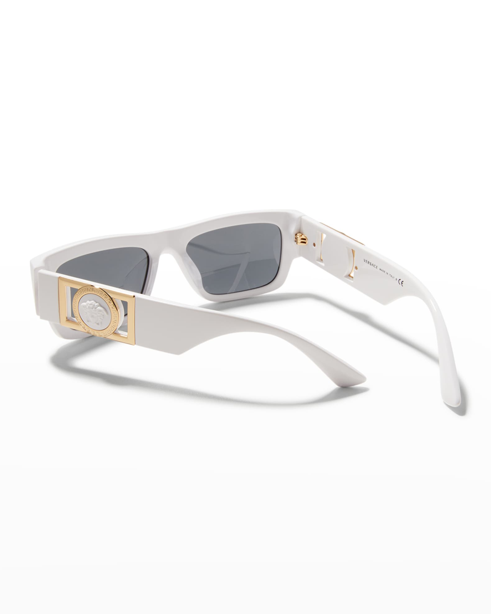 Versace Medusa Rectangle Acetate Sunglasses | Neiman Marcus