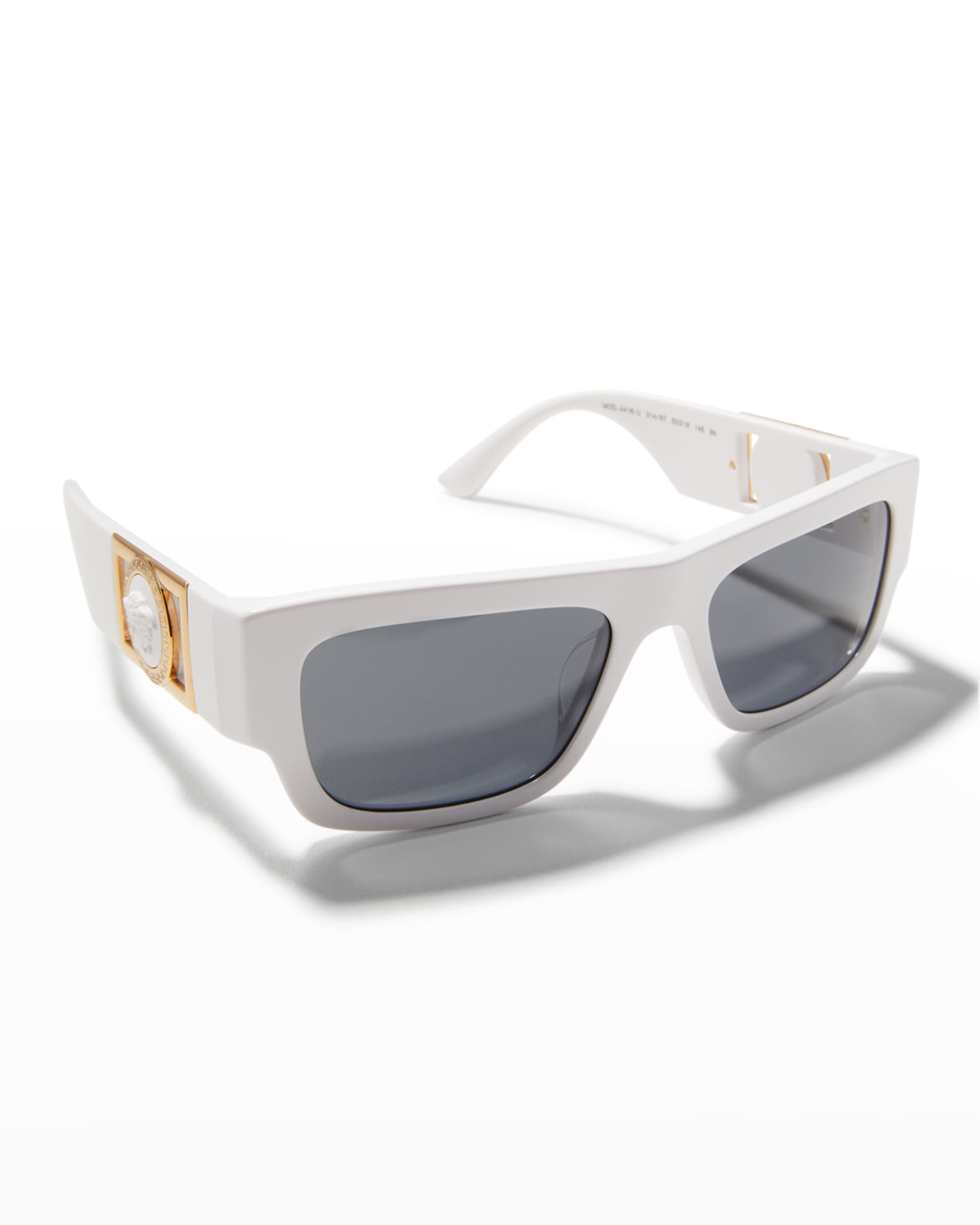 Versace Medusa Rectangle Acetate Sunglasses | Neiman Marcus