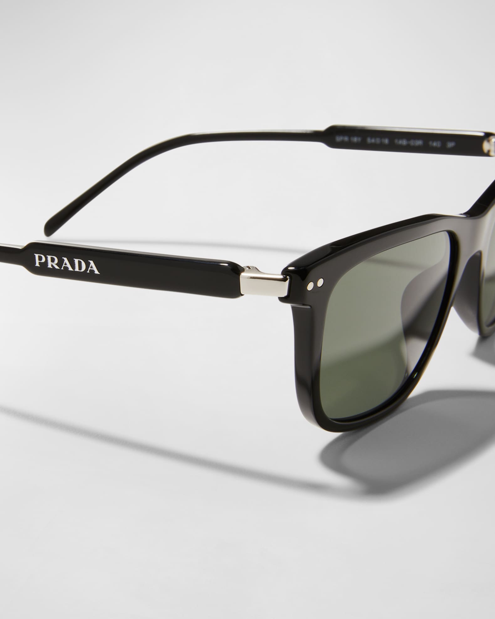 Prada Men's Saddle-Bridge Rectangle Sunglasses | Neiman Marcus