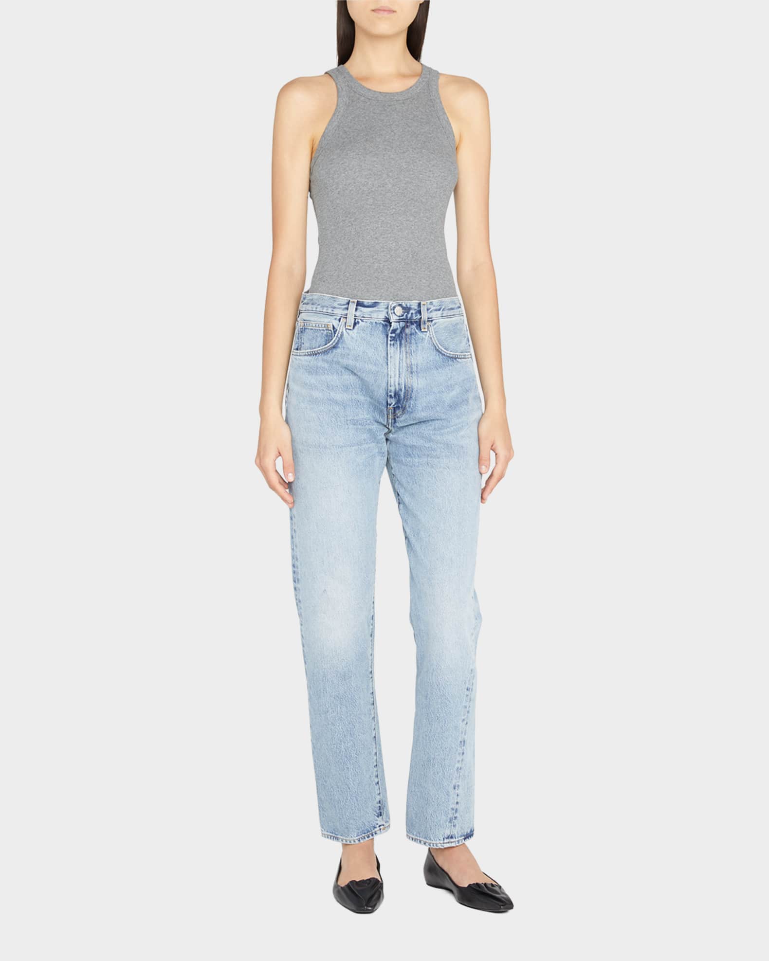 Toteme Twisted Seam Straight-Leg Denim Pants | Neiman Marcus