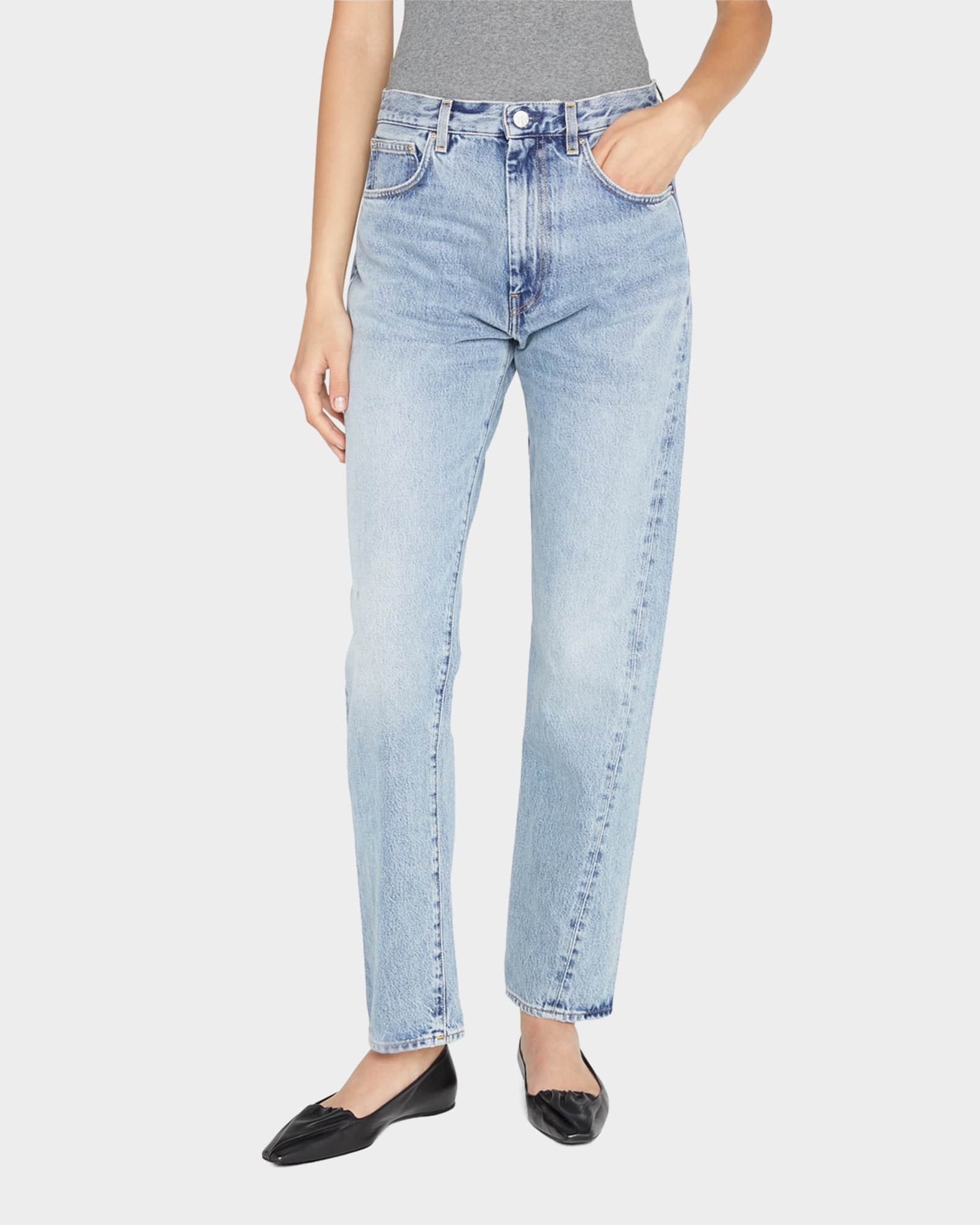 Toteme Twisted Seam Straight-Leg Denim Pants | Neiman Marcus