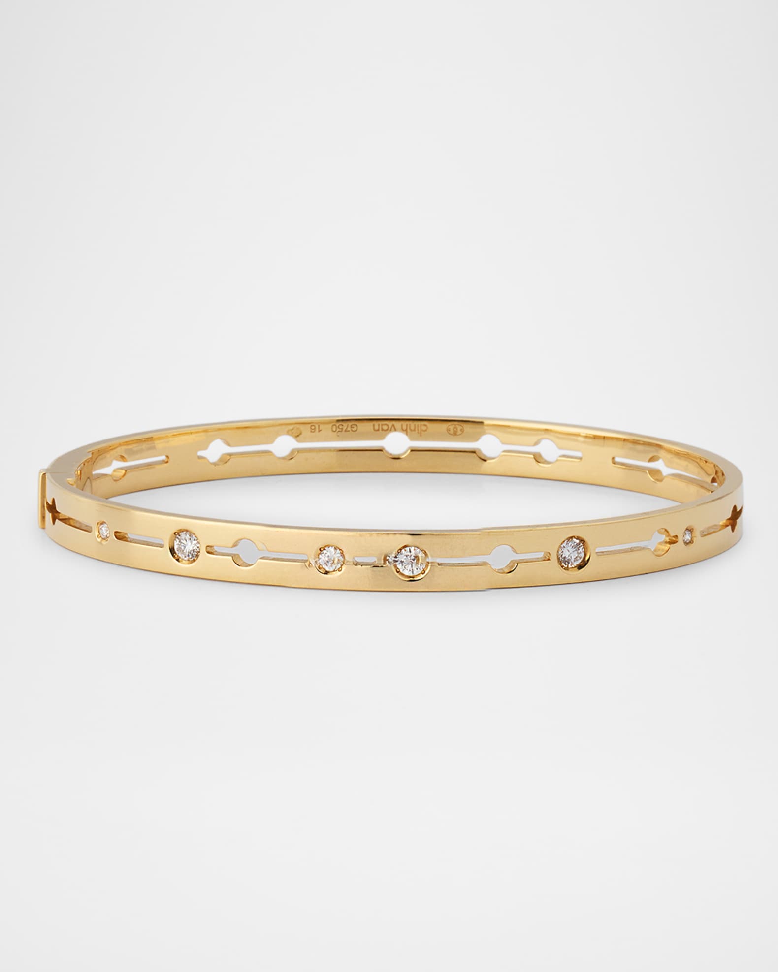 DINH VAN Yellow Gold Pulse Small Narrow Bangle Bracelet, Size 16 ...