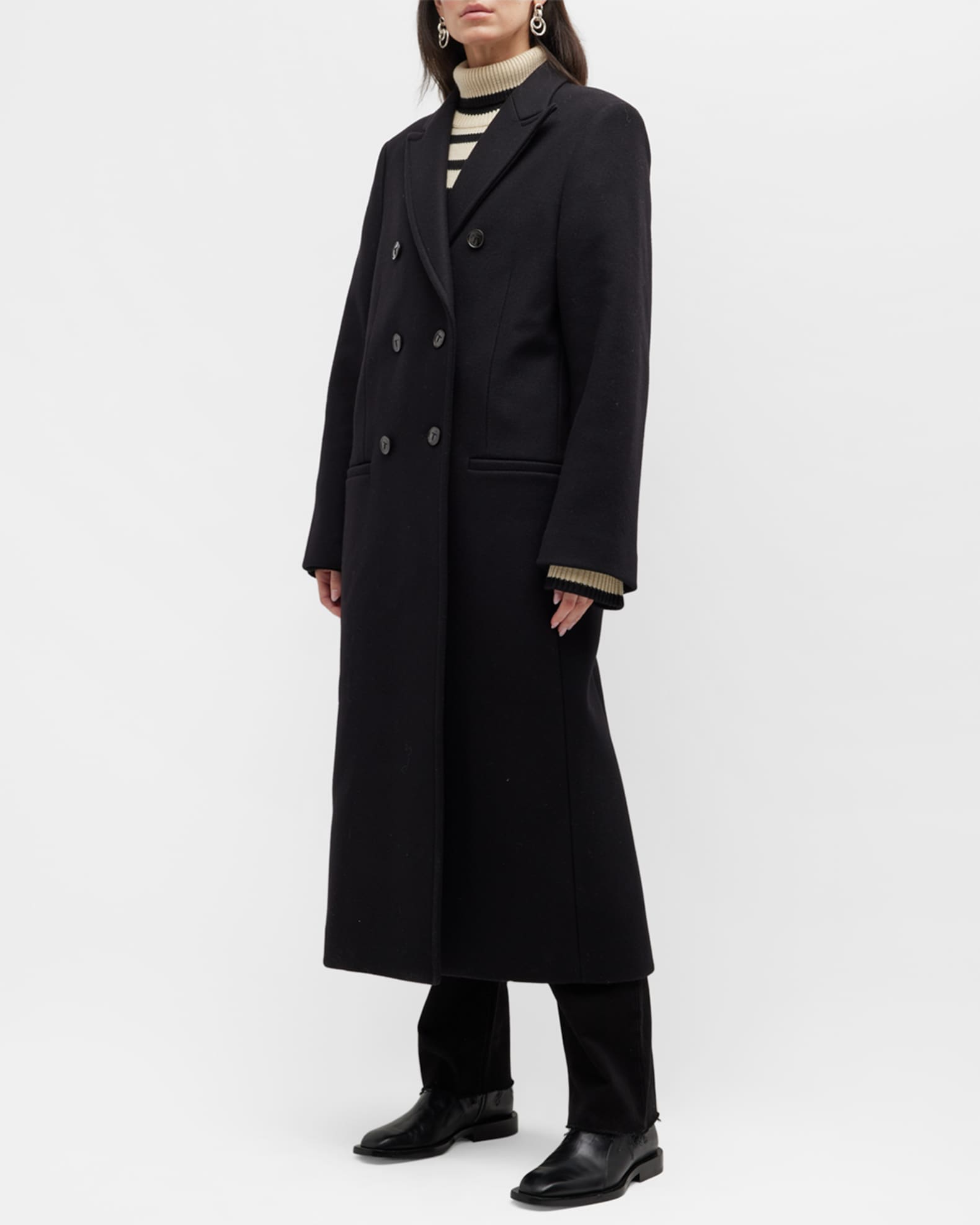 Toteme Long Tailored Wool Overcoat | Neiman Marcus