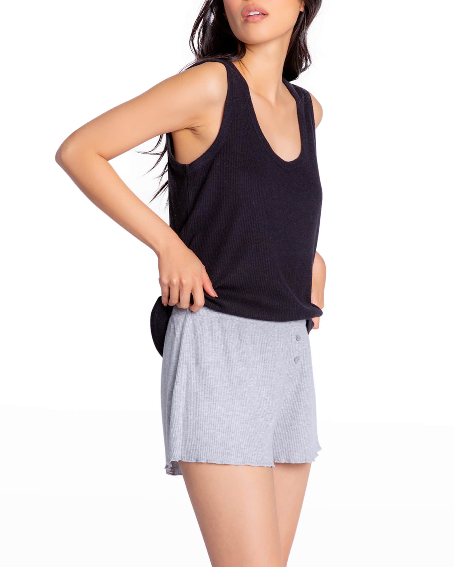 PJ Salvage Textured Essentials Ribbed Shorts | Neiman Marcus