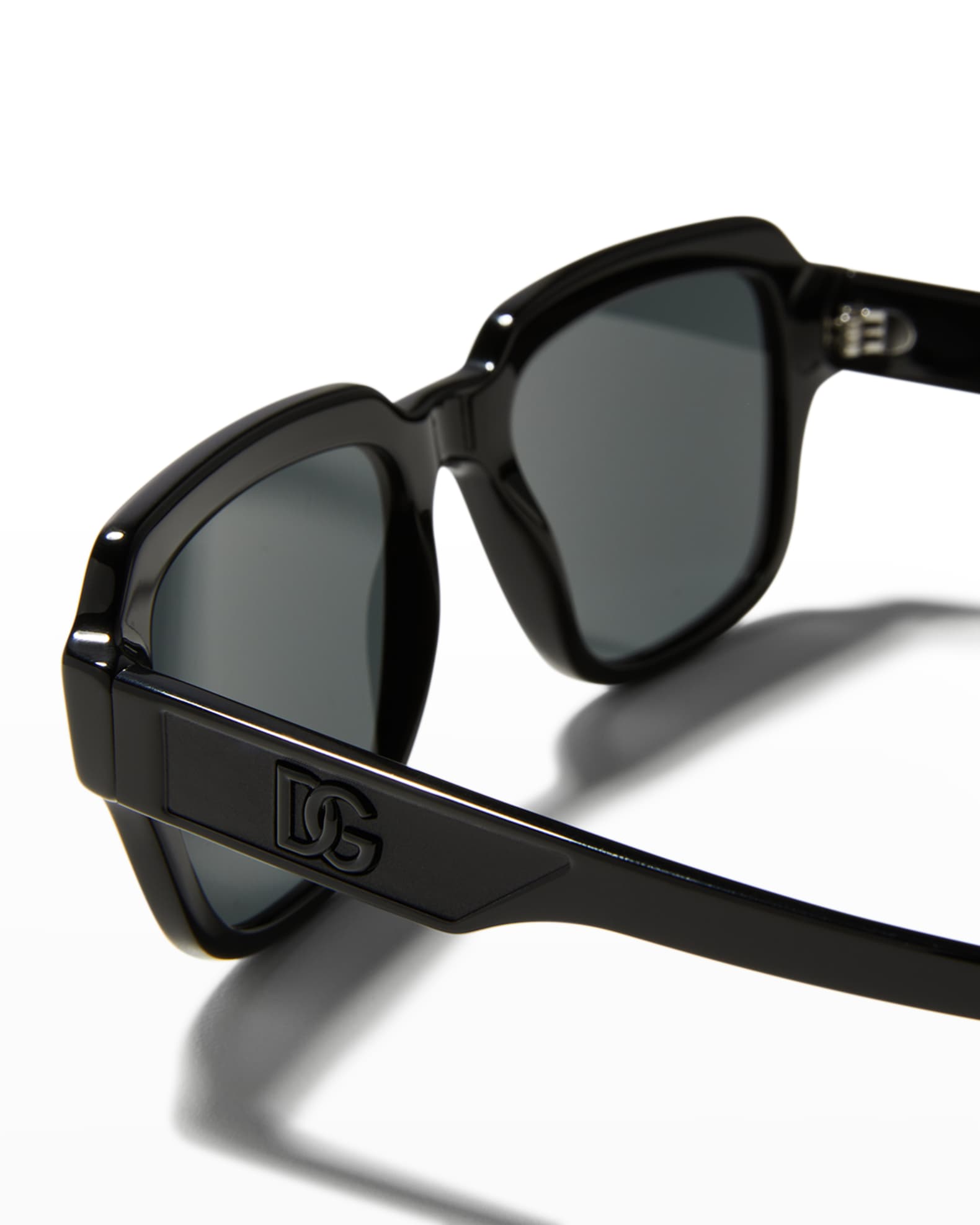 Dolce&Gabbana Men's Square Acetate DG-Logo Sunglasses | Neiman Marcus