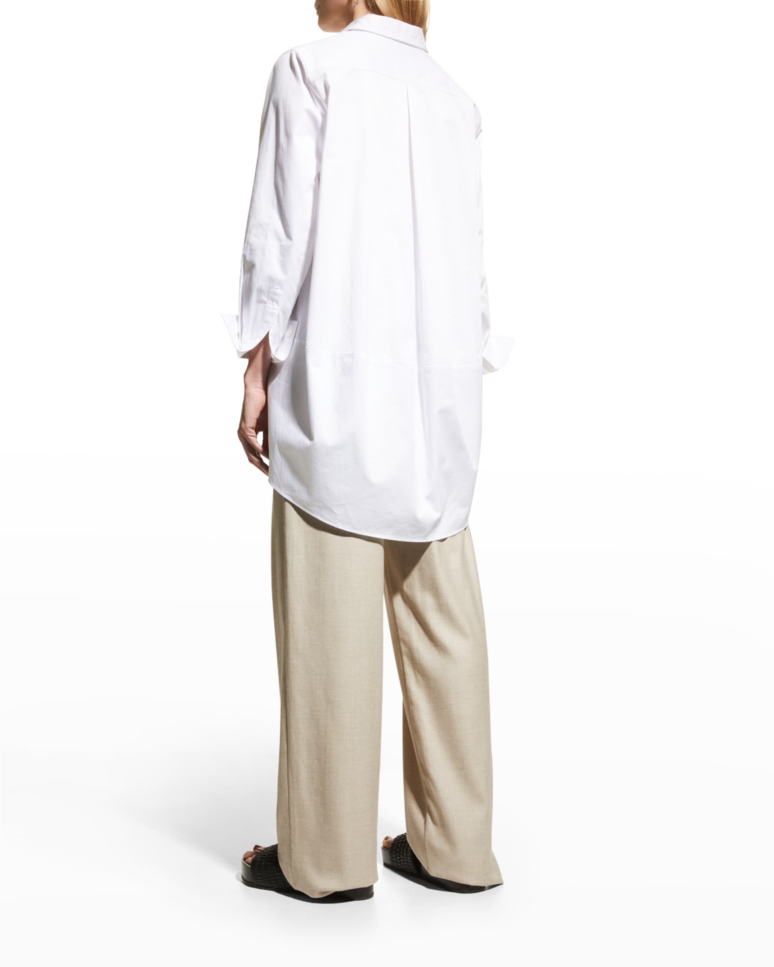 Co Drawstring Elastic Wide-Leg Pants | Neiman Marcus