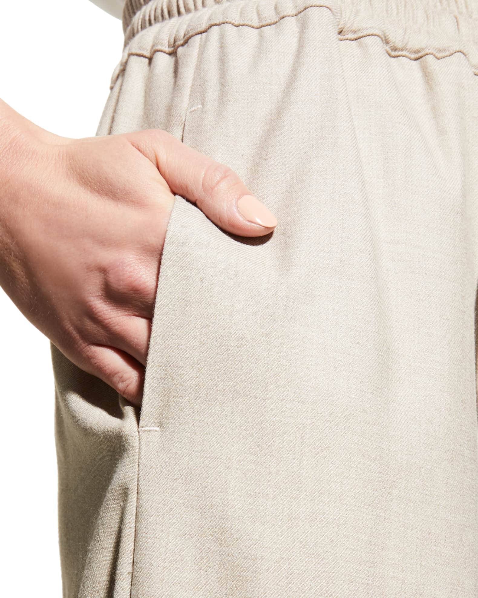 Co Drawstring Elastic Wide-Leg Pants | Neiman Marcus