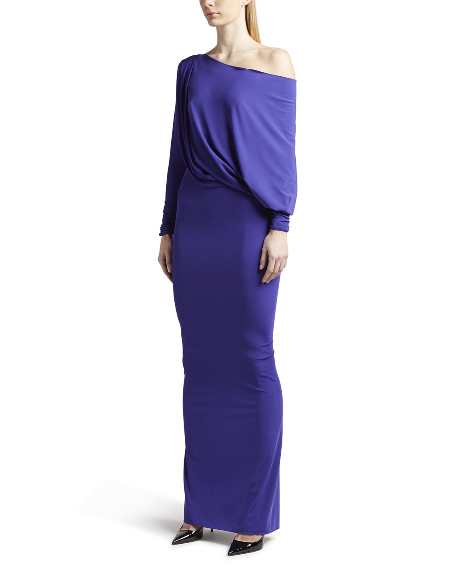 TOM FORD Draped One-Shoulder Jersey Gown | Neiman Marcus