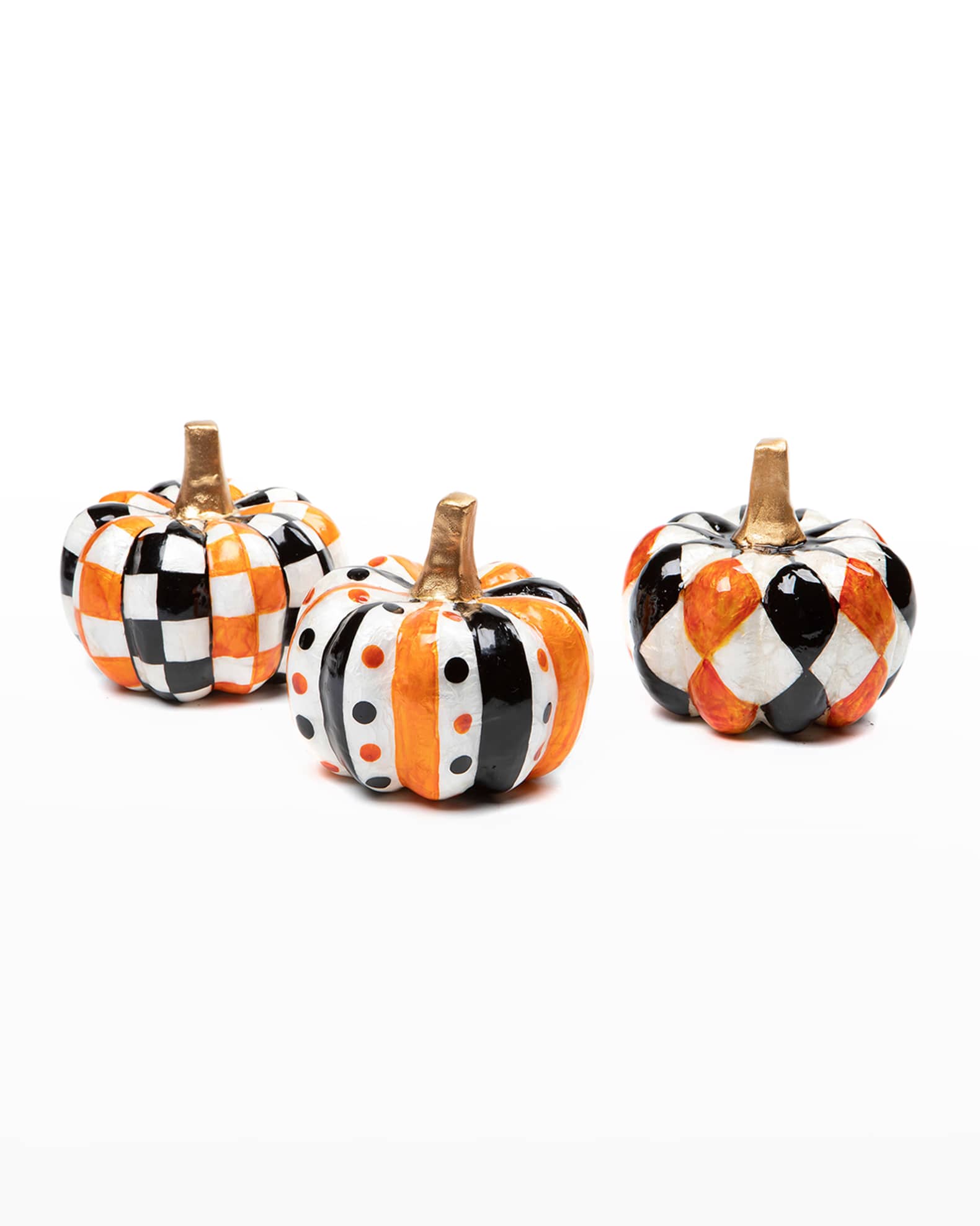 MacKenzie-Childs Halloween Capiz Pumpkins, Set of 3 | Neiman Marcus