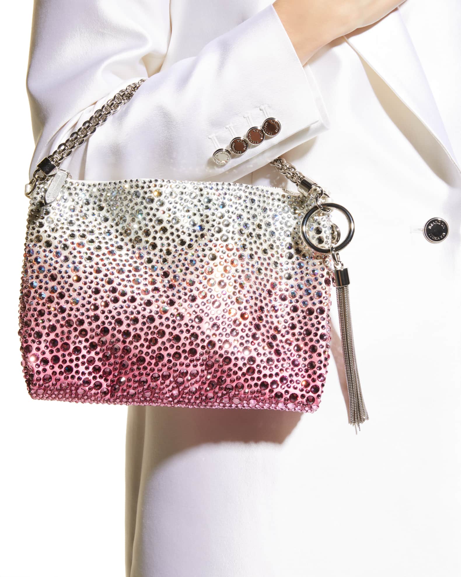 Jimmy Choo Callie Crystal Leather Chain Top-Handle Bag | Neiman Marcus