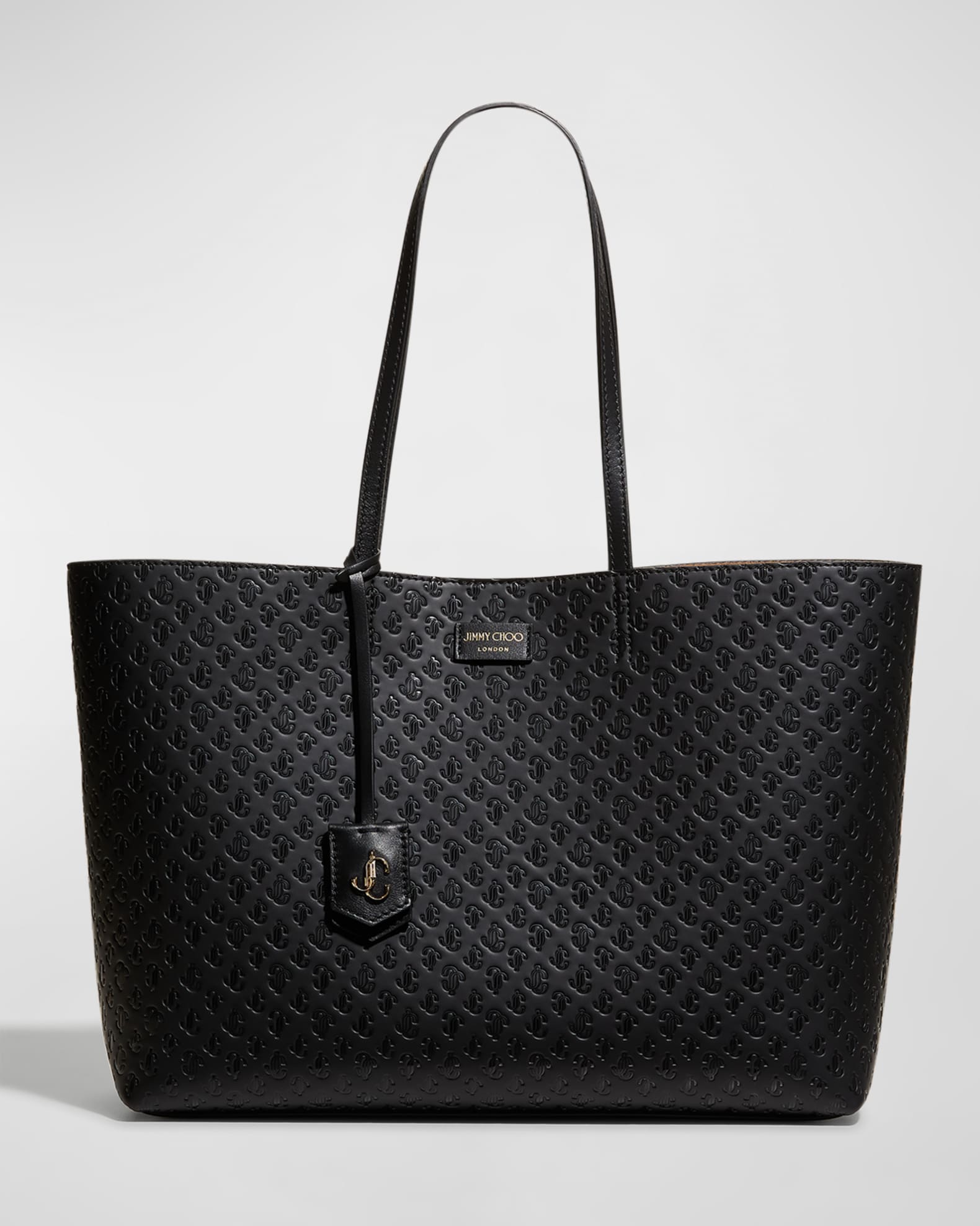 Jimmy Choo Nine2Five Monogram-Embossed Tote Bag | Neiman Marcus