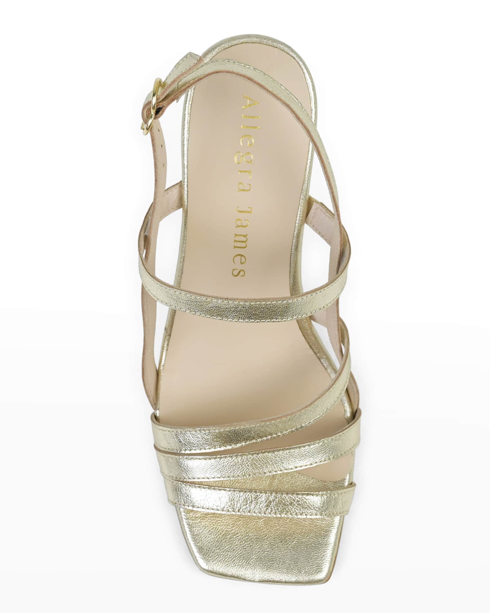 Allegra James Mandi Metallic Slingback Sandals | Neiman Marcus